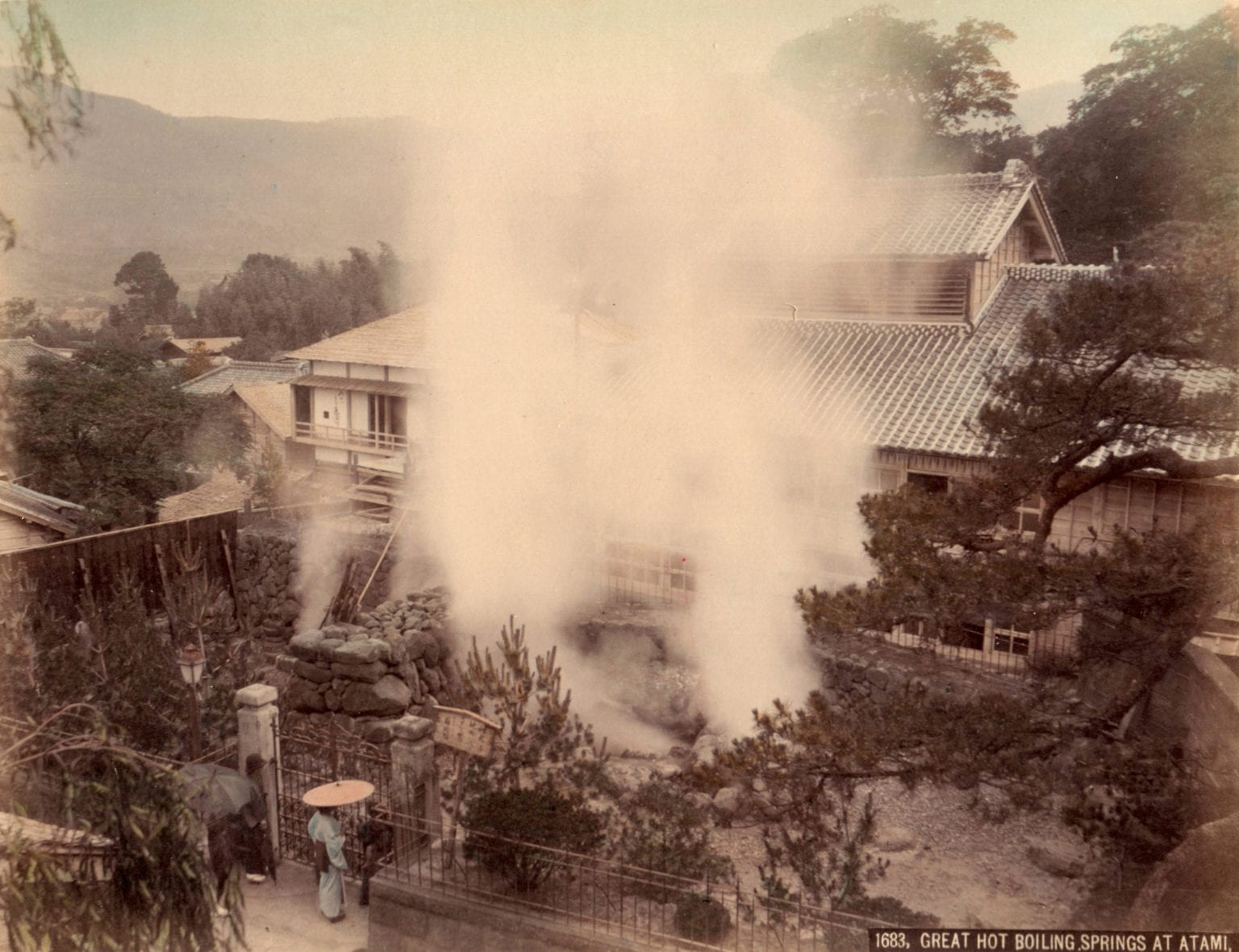 Great Hot Boiling Springs at Atami / Fujiyama from Numagawa Tokaido ...
