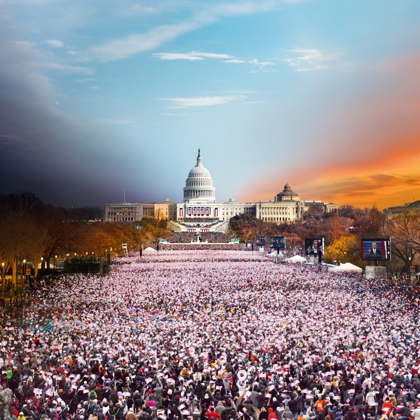 Obama Biden Presidential Inauguration Washington DC, Day to Night ...