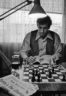 Bobby Fischer at Chess Board with Newspaper "Bobby the Champ" - Holden ...