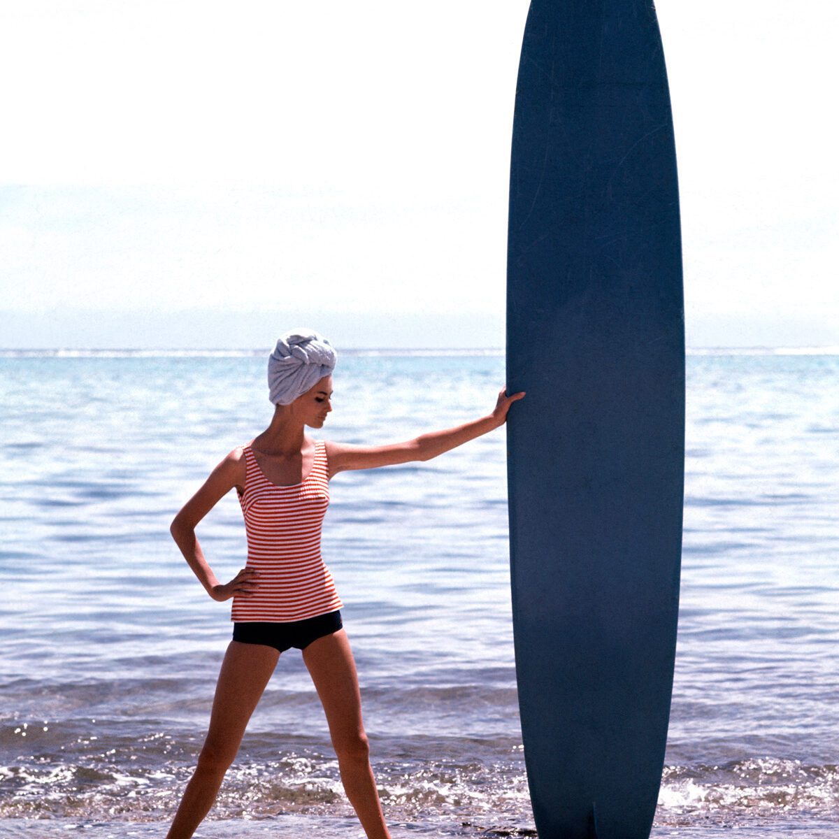 Catherine and Her Surfboard, Biarritz - Holden Luntz Gallery