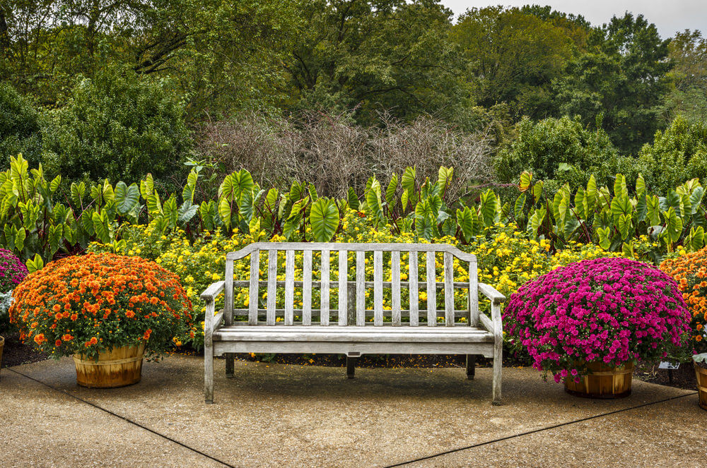 Landscaping With Pebbles And Bench