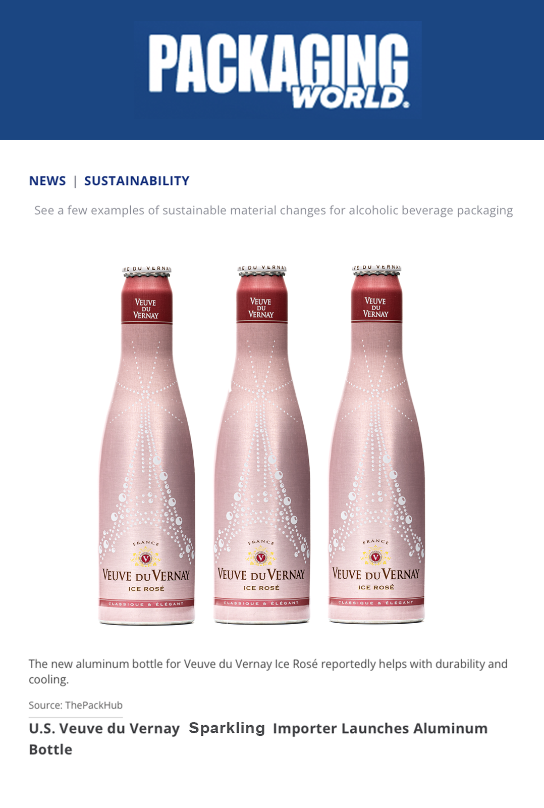 Packaging World - Veuve du Vernay Aluminum bottle | Barton & Guestier