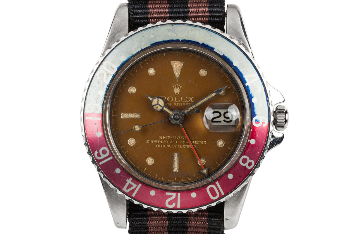 FS: 1961 Rolex GMT-Master 1675 Pointed Crown Case with Gilt Tropical ...