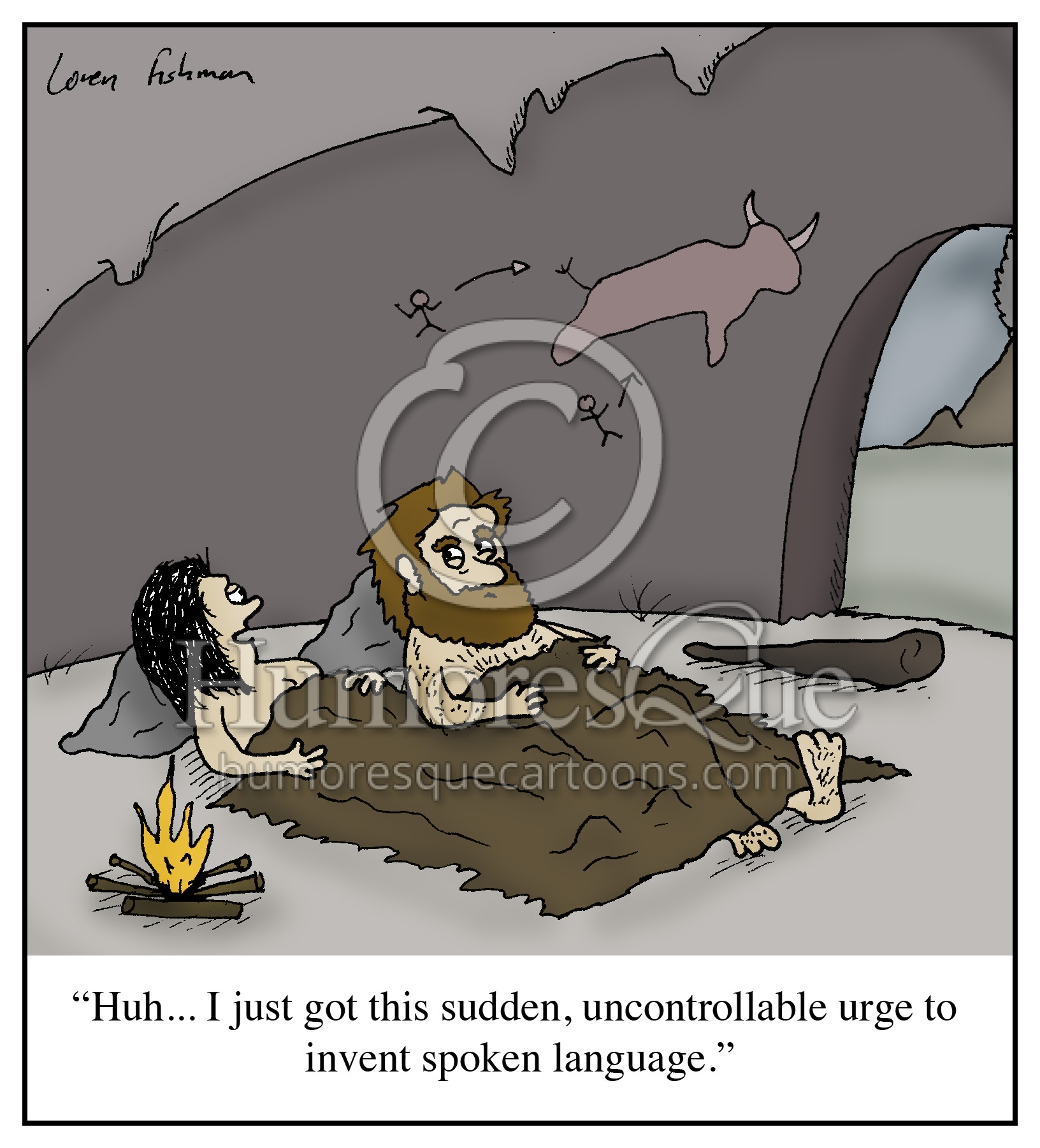 Cartoon: "Huh. I just got this sudden, uncontrollable urge to invent ...