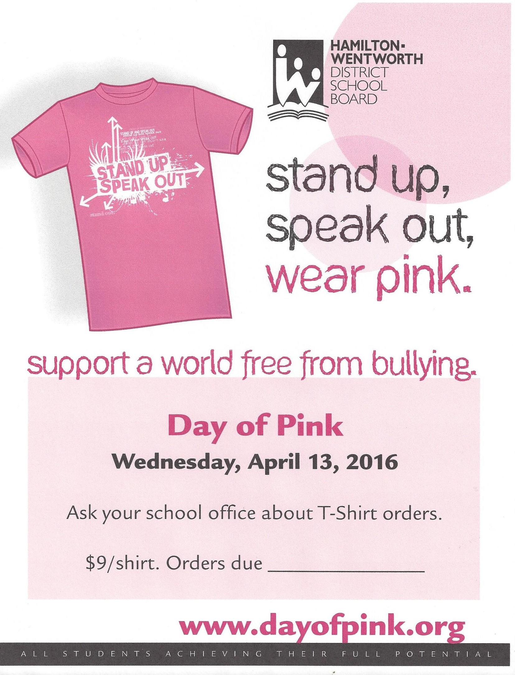 Pink Day Shirt Orders – Mrs. Read's Website