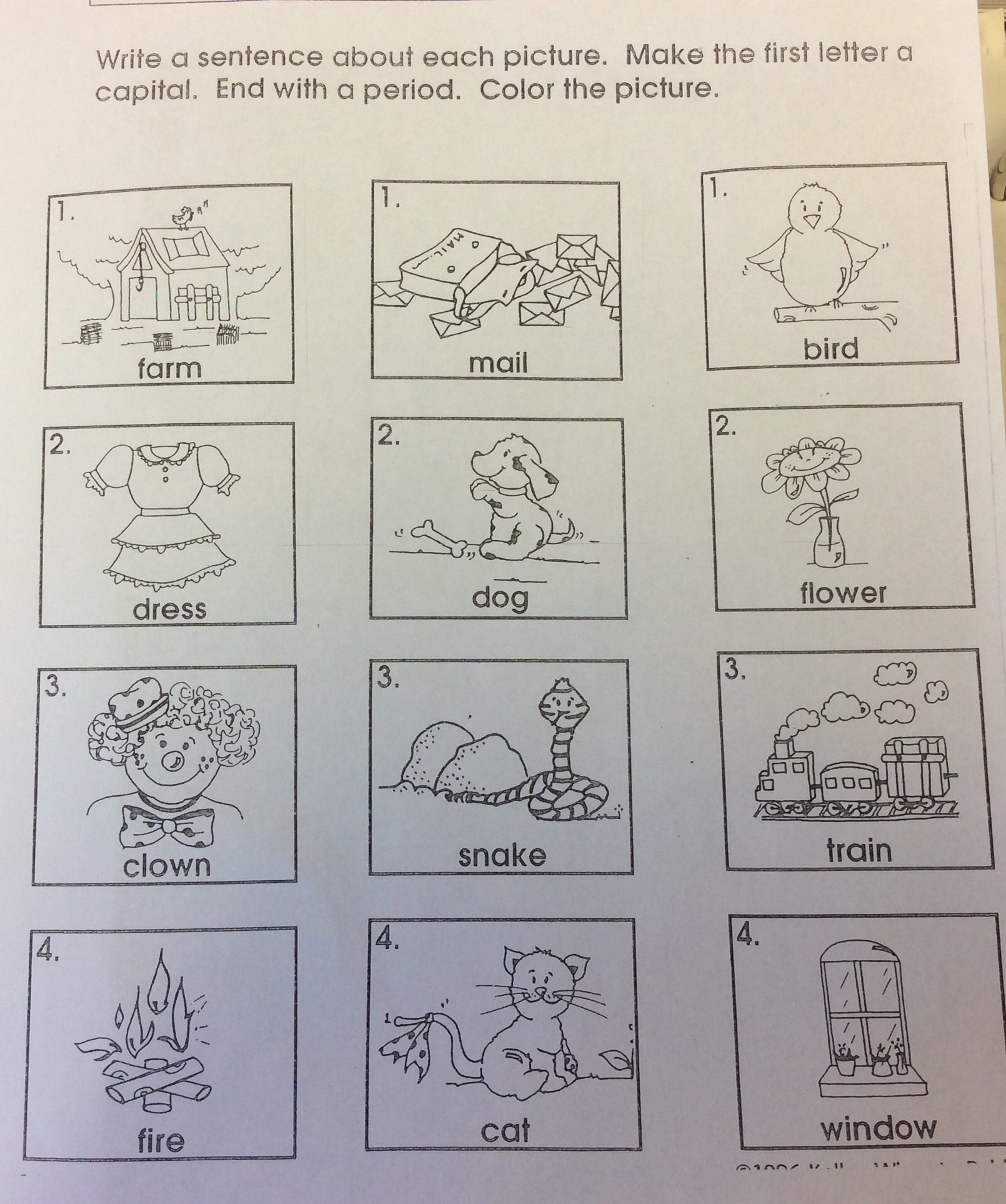 Sentence Writing – Mrs. Kalman's Grade 1/2 Class