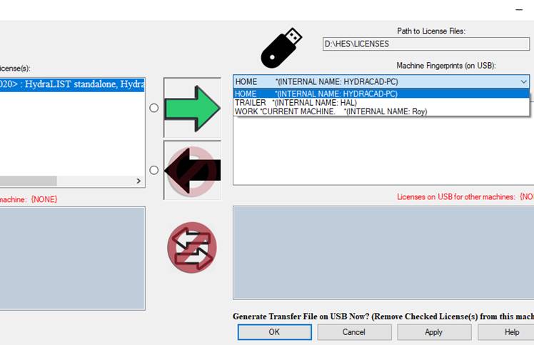 If youselect the bottom option (the *CURRENT MACHINE), the license will ...
