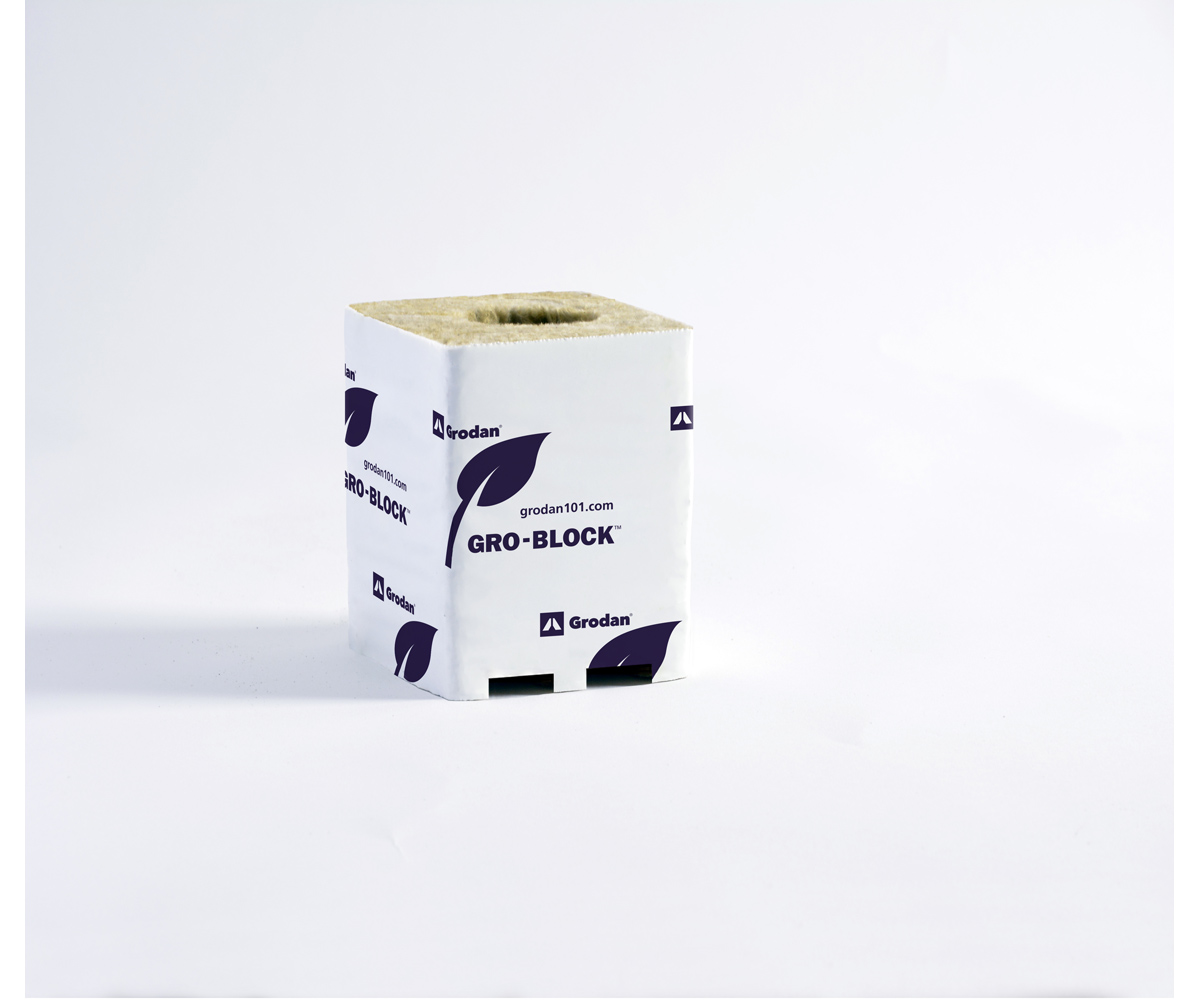 Grodan Gro Block Improved GR5.6 Large 3" w/Hole 3" x 3" x 4" Shrink ...