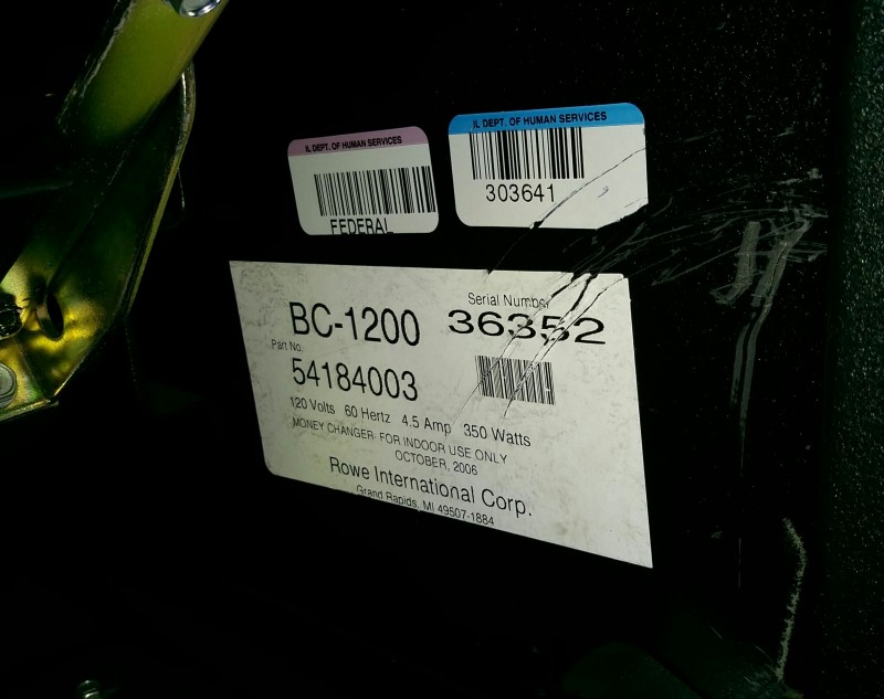 iBid Lot # 2845 - Rowe Model BC-1200 Bill Change Machine