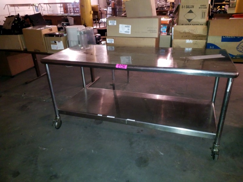 iBid Lot # 8856 - Stainless Steel Table w/Wheels