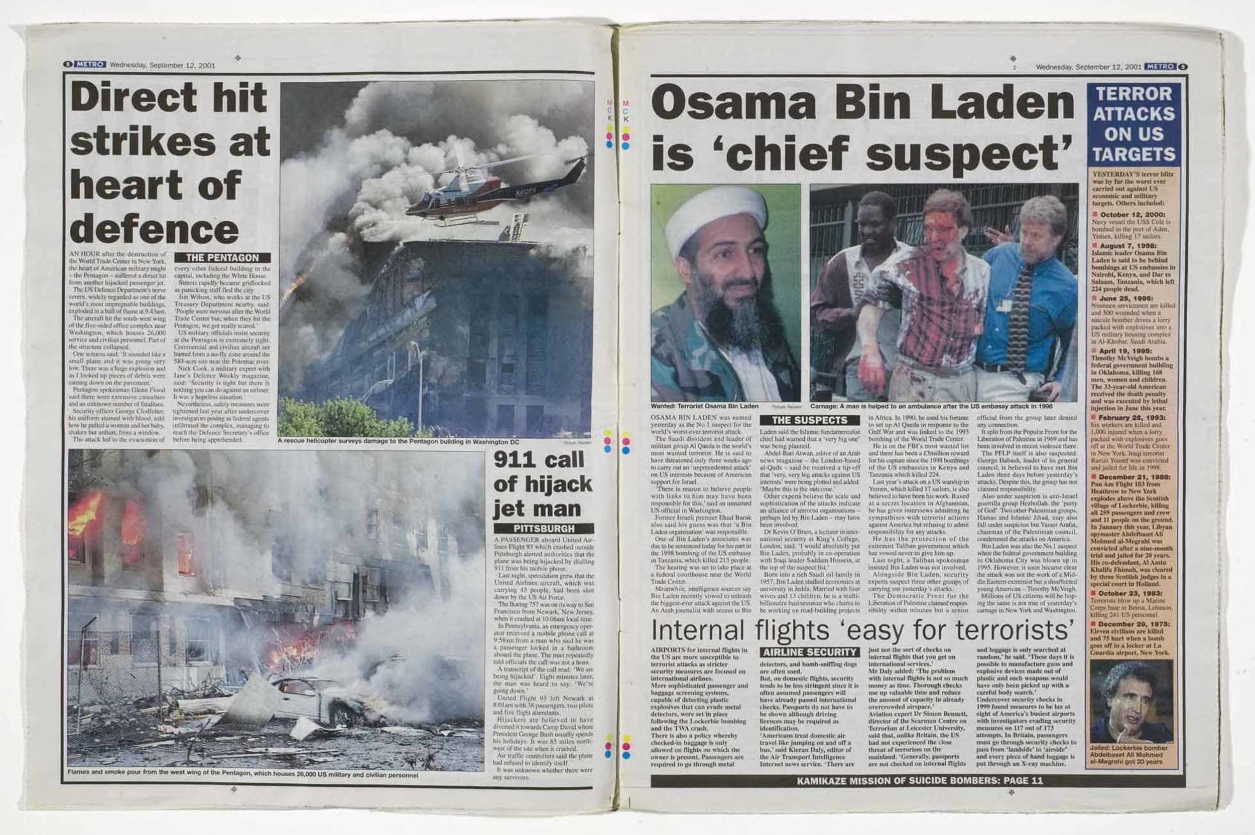 Newspaper: The twin towers of the World Trade Center in New York ...