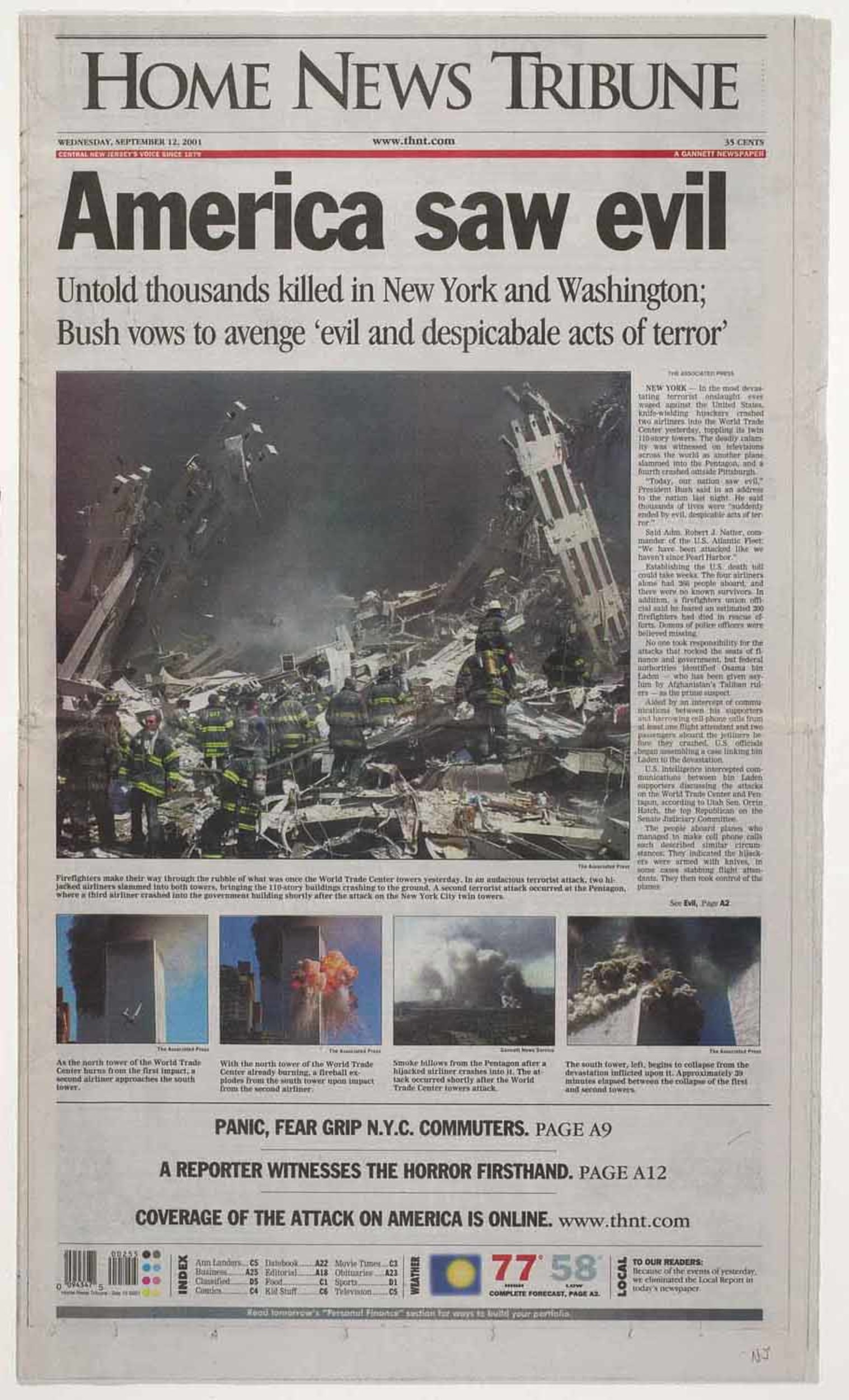 Newspaper: America Saw Evil: Untold Thousands Die in New York and ...