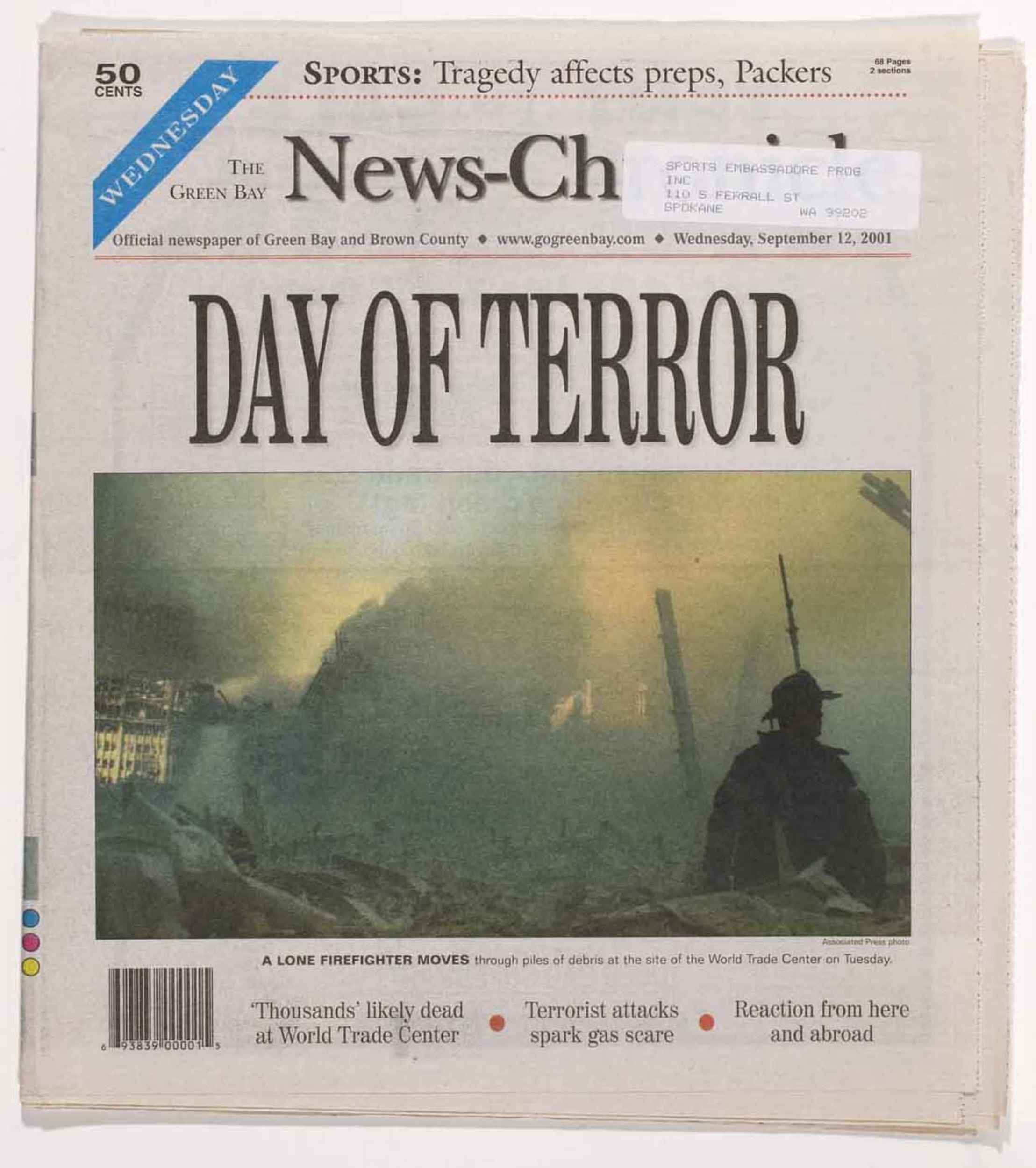 Newspaper: Day of Terror | International Center of Photography
