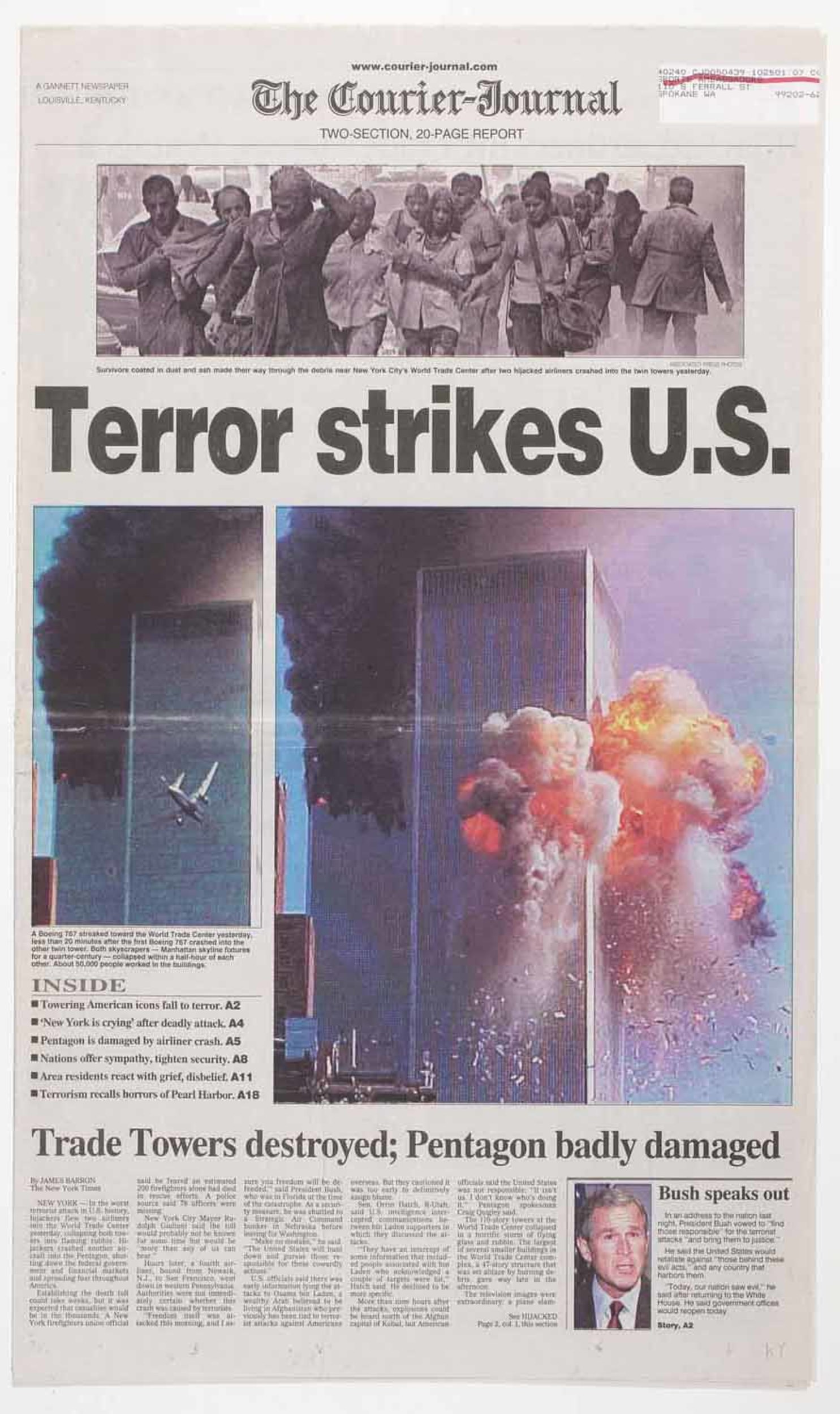 Newspaper: Terror Strikes U.S. | International Center of Photography
