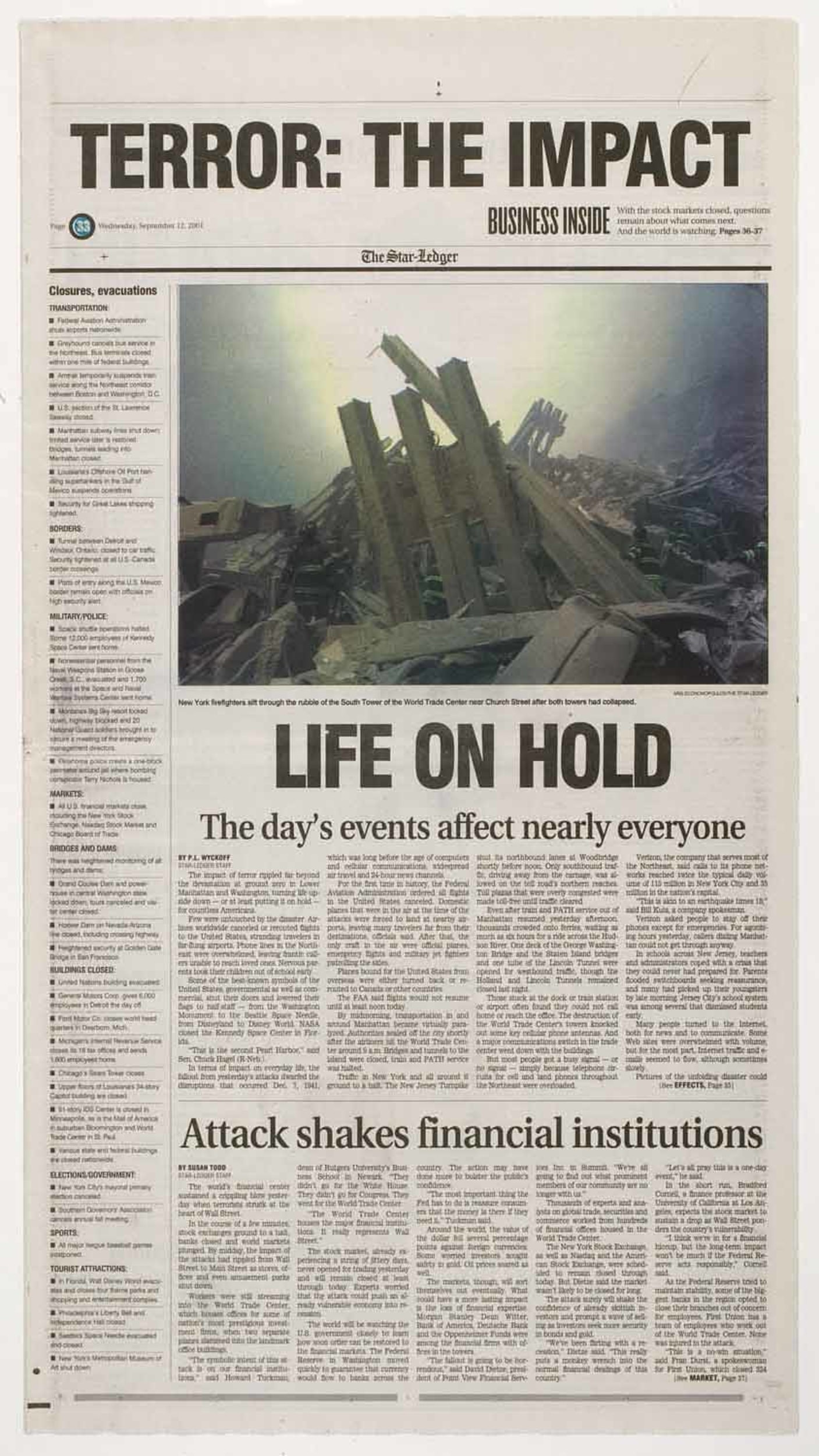 Newspaper: Terror Beyond Belief | International Center of Photography