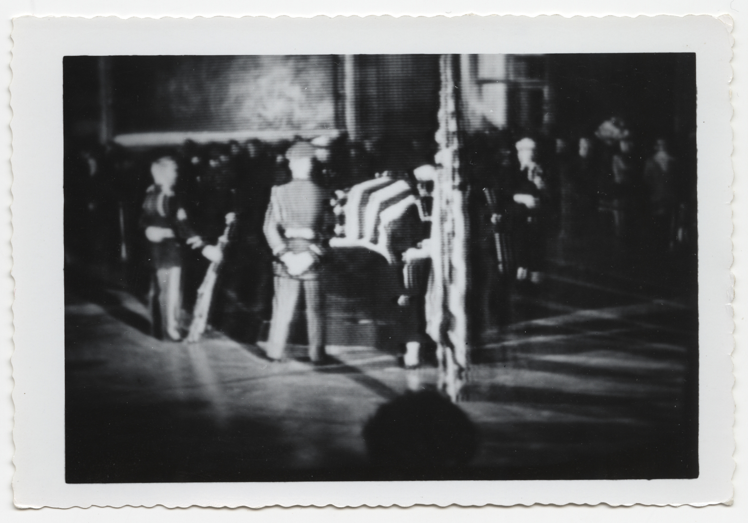 [Television image of John F. Kennedy's casket lying in state at Capitol ...