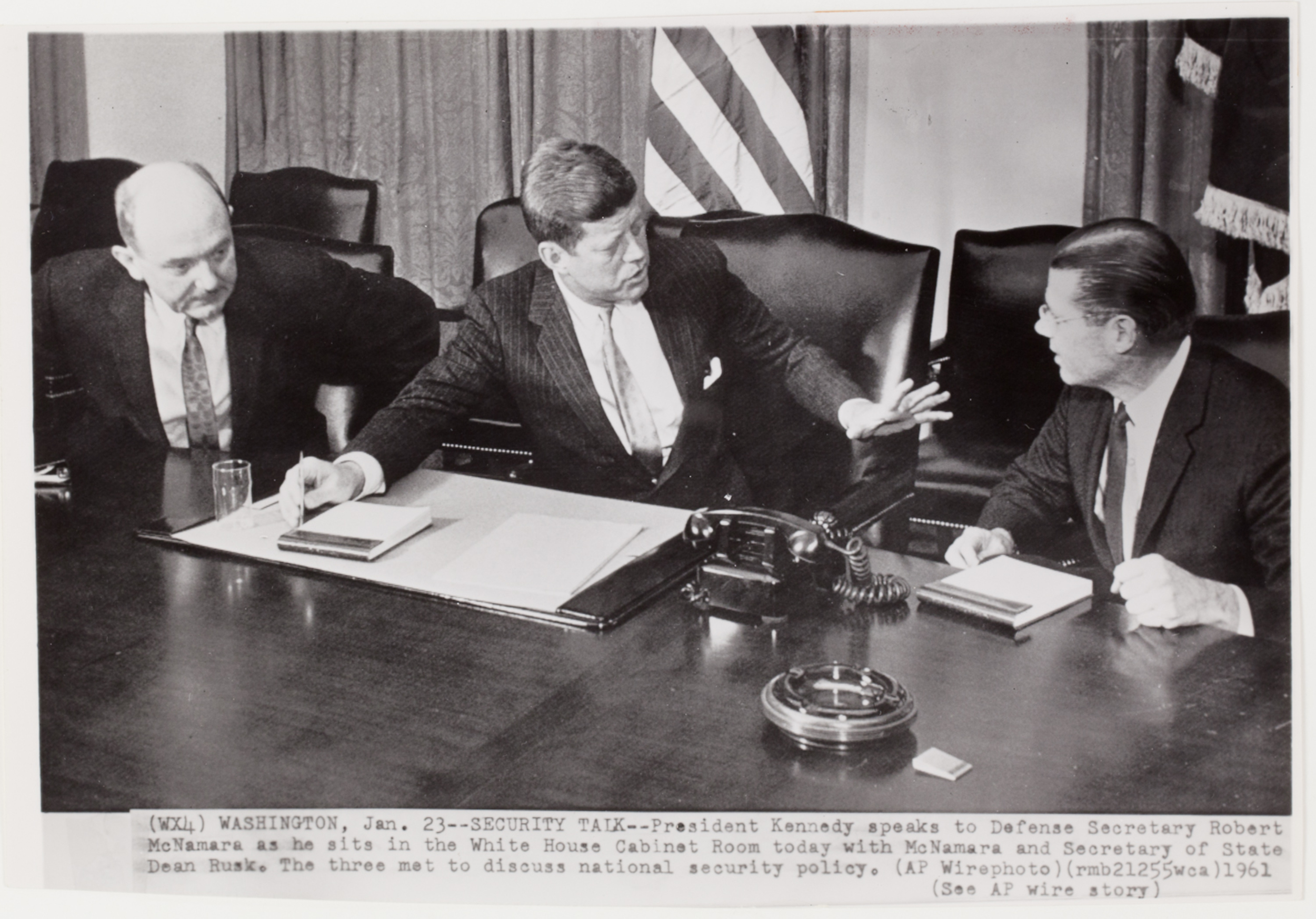 [President John F. Kennedy with Defense Secretary Robert McNamara and ...