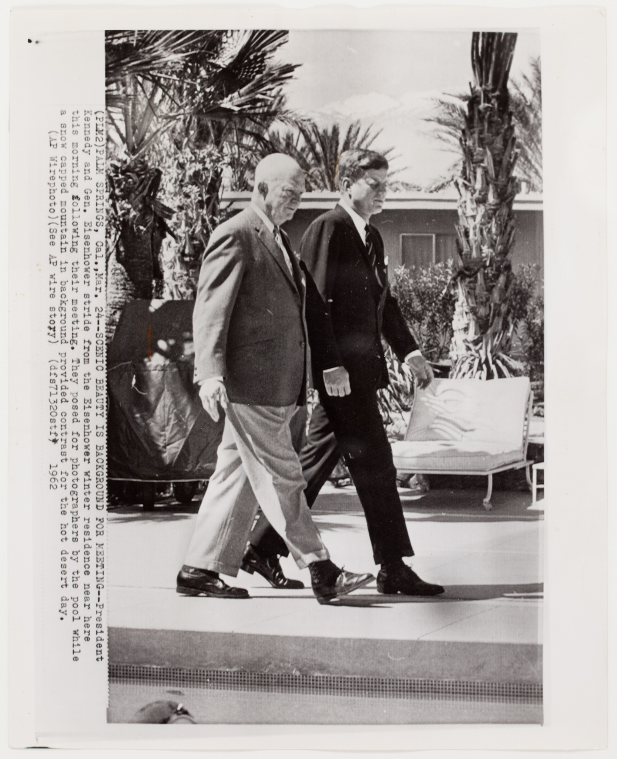 [President John F. Kennedy walking with former President Dwight D ...