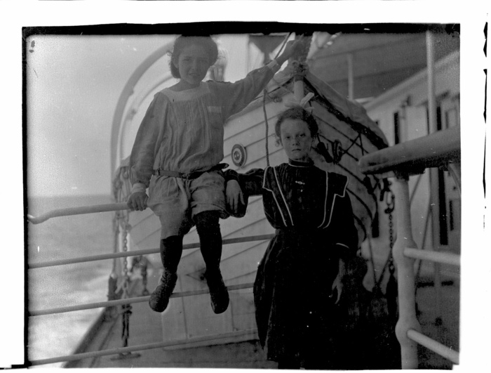 [Miss Delisle and girl, SS Guiana] | 1International Center of Photography