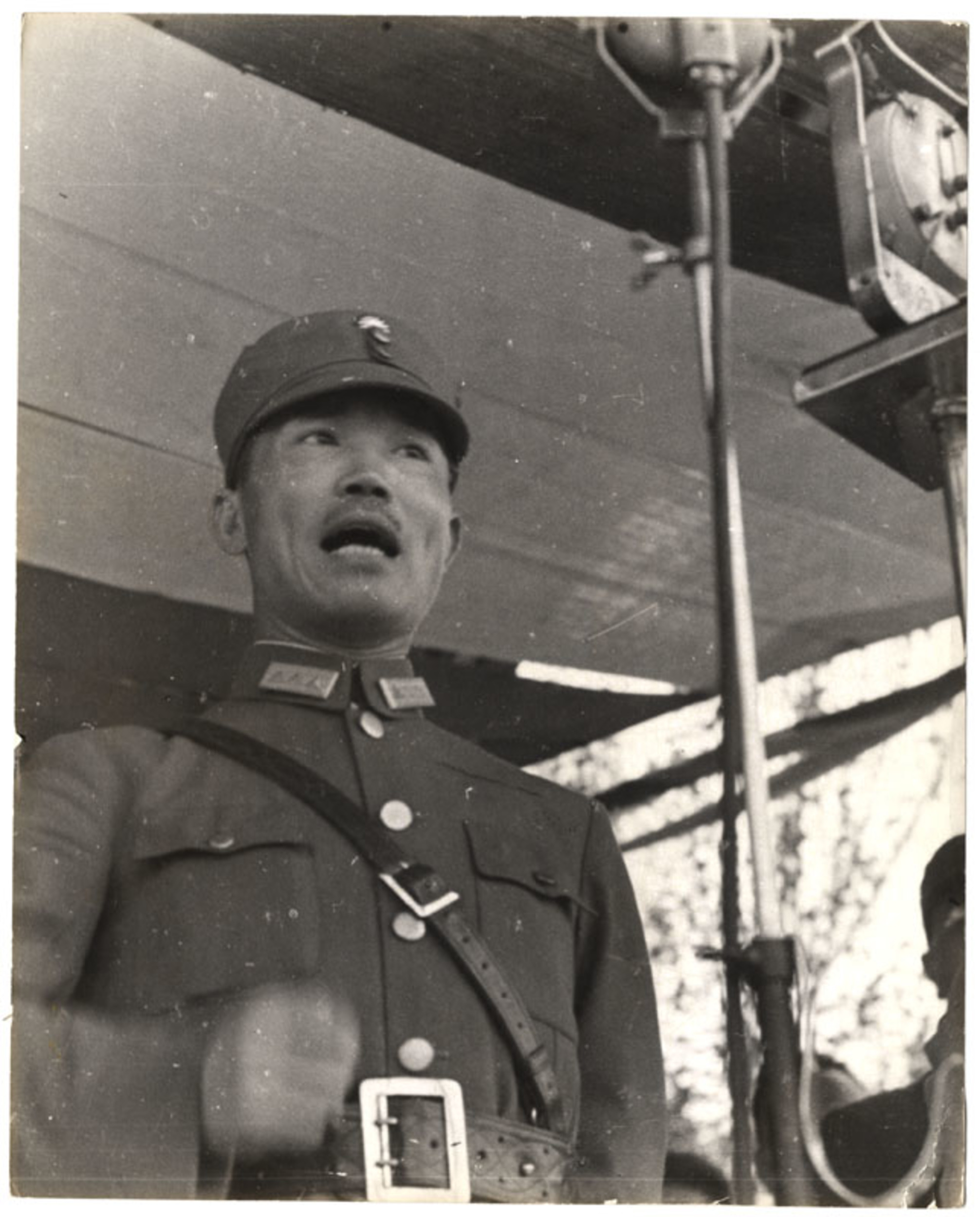 [General Chen Cheng speaking at the parade for the 1st Anniversary of ...