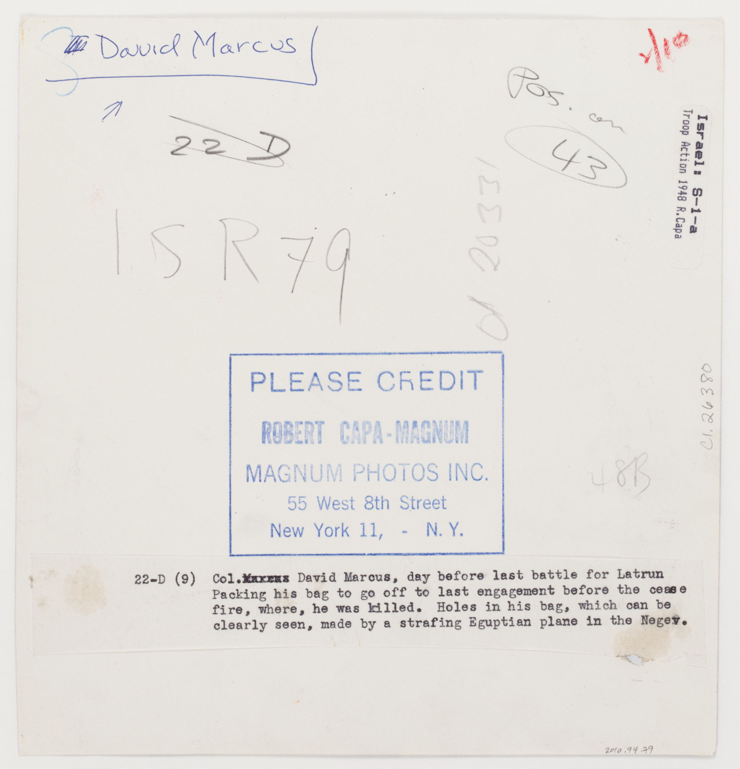 [Col. David Marcus and others, Israel] | International Center of ...