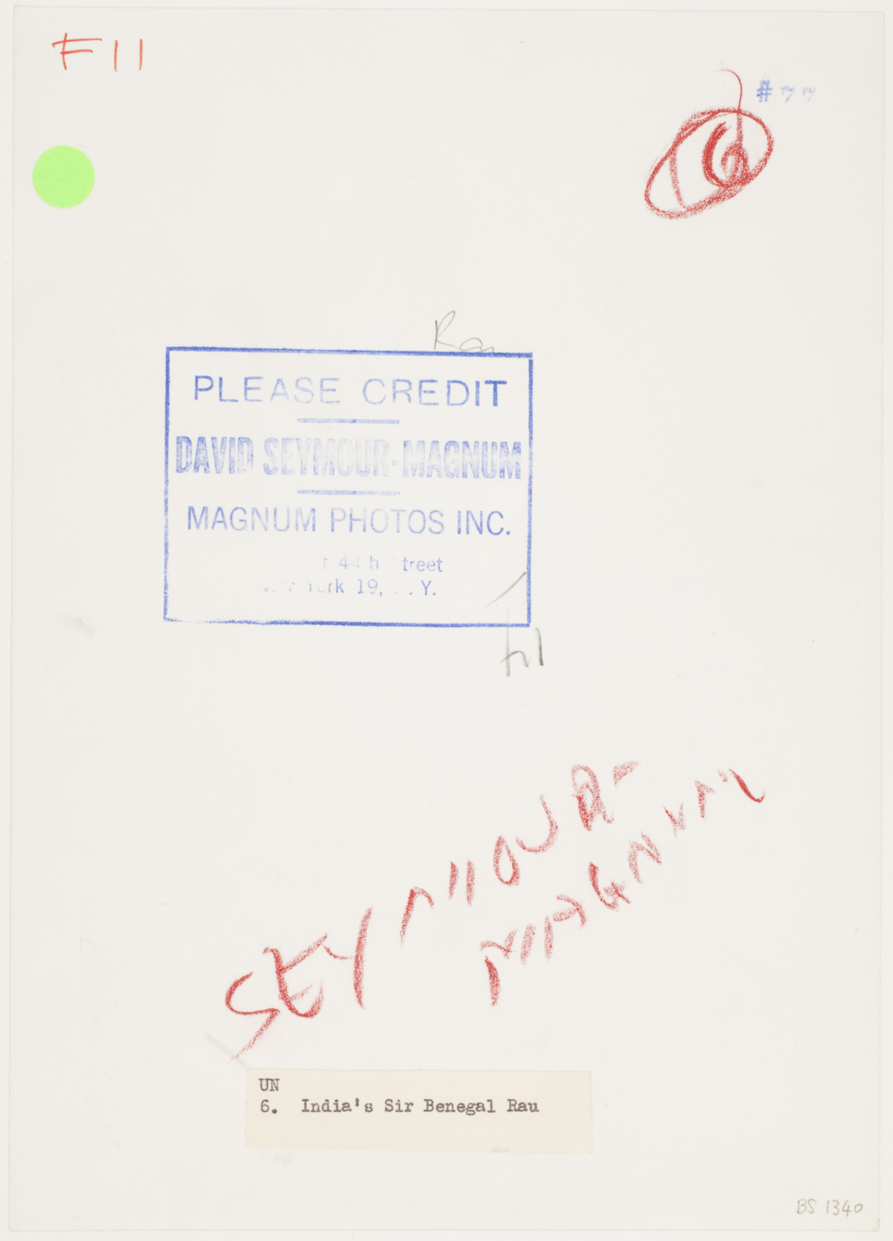 [Sir Benegal Rau, UN meeting, Palais de Chaillot, Paris ...