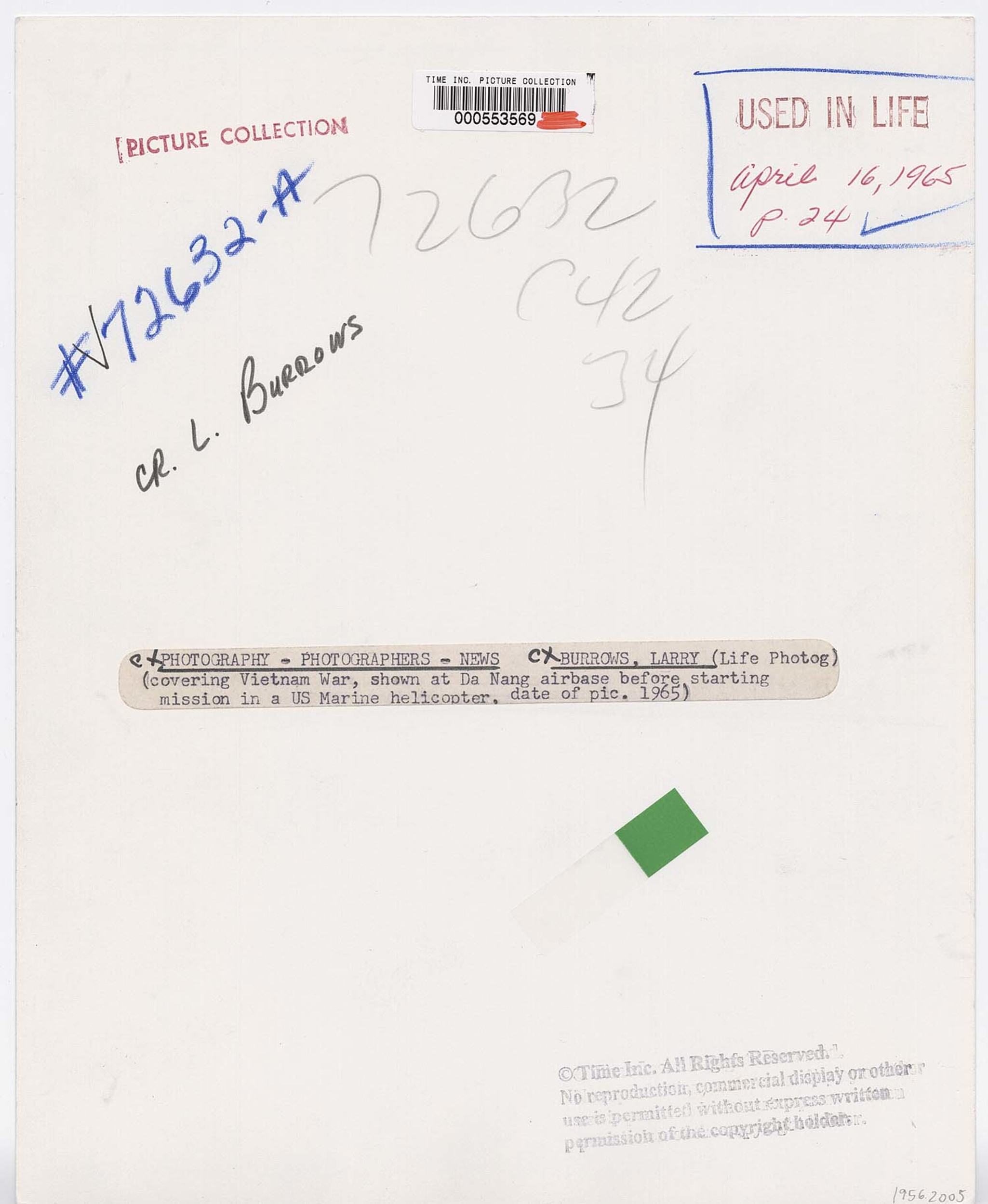 [LIFE photographer Larry Burrows attaching cameras to helicopter Yankee ...