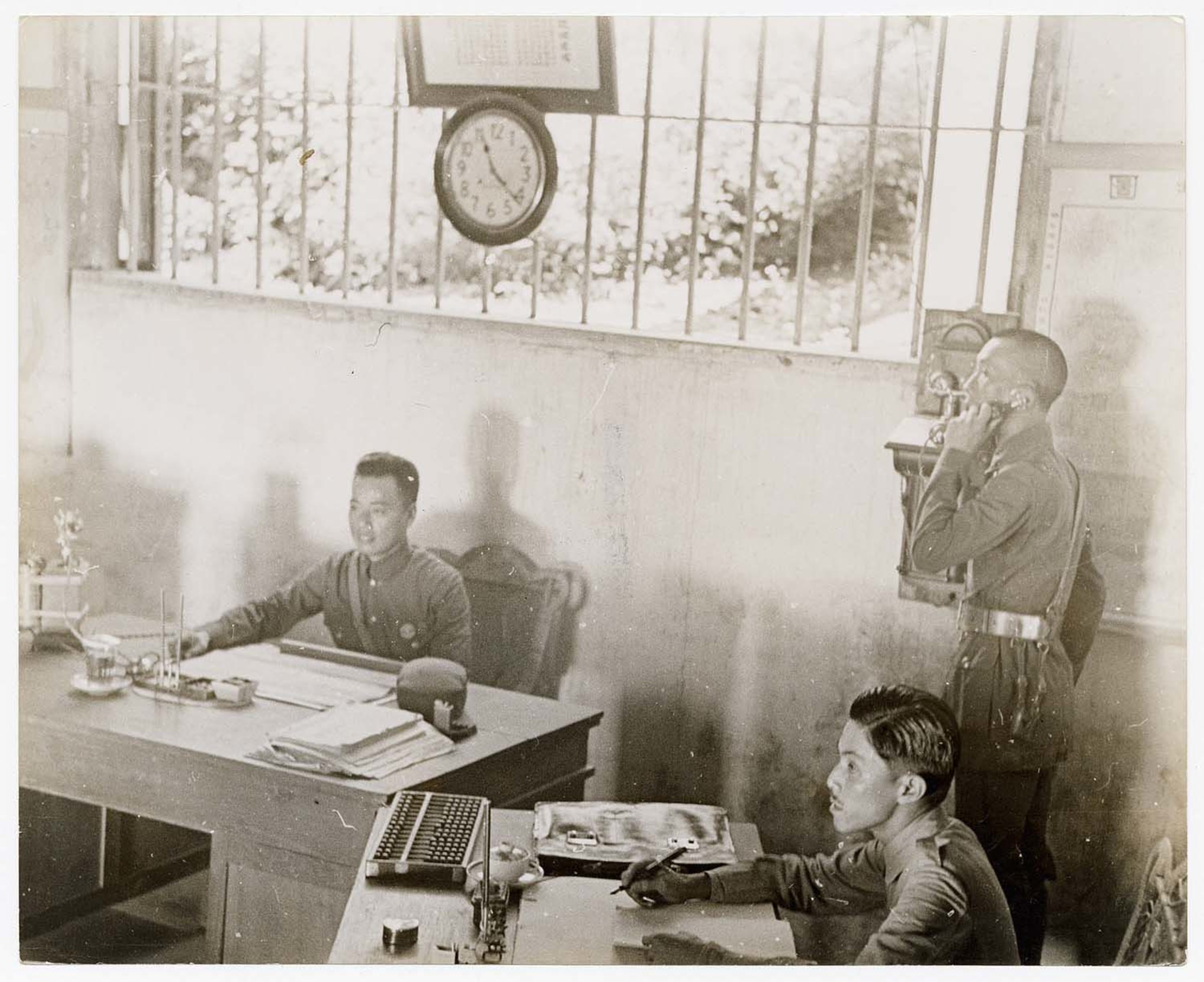 [Three officers, Hankou (?), China] | International Center of Photography