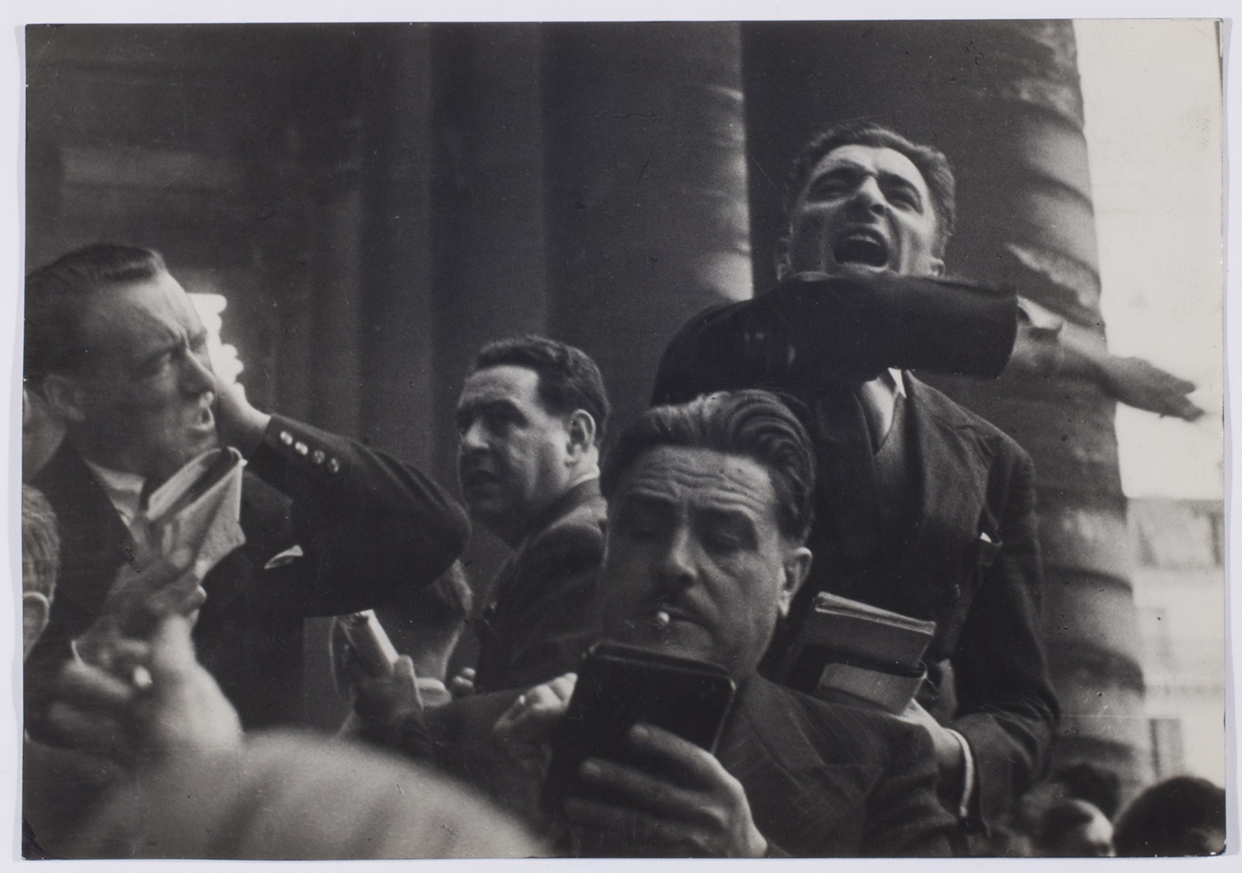 [Men shouting loudly at the Bourse, Paris] | International Center of ...