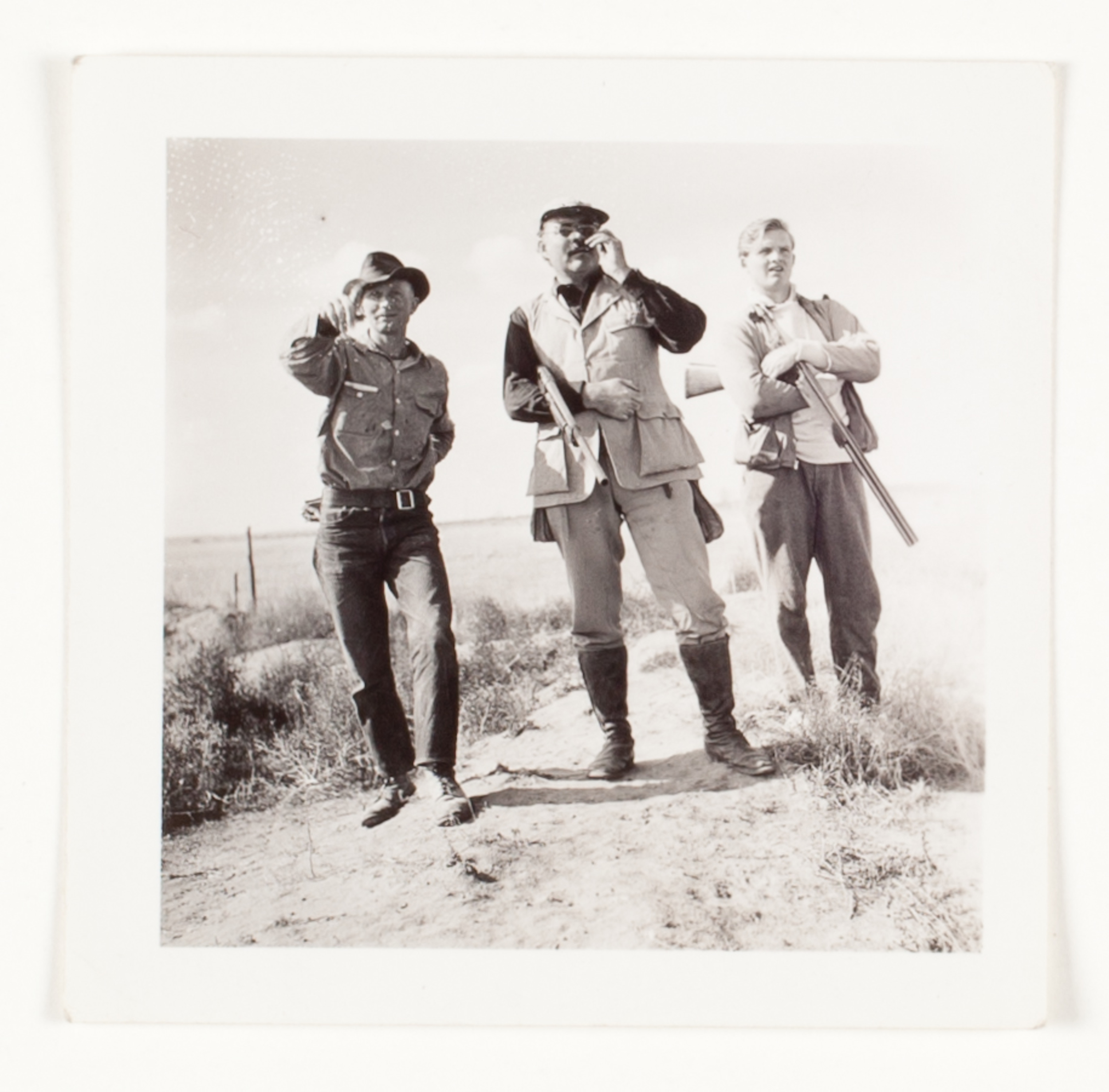 [Ernest Hemingway and Jack Hemingway hunting in the fields, Sun Valley ...