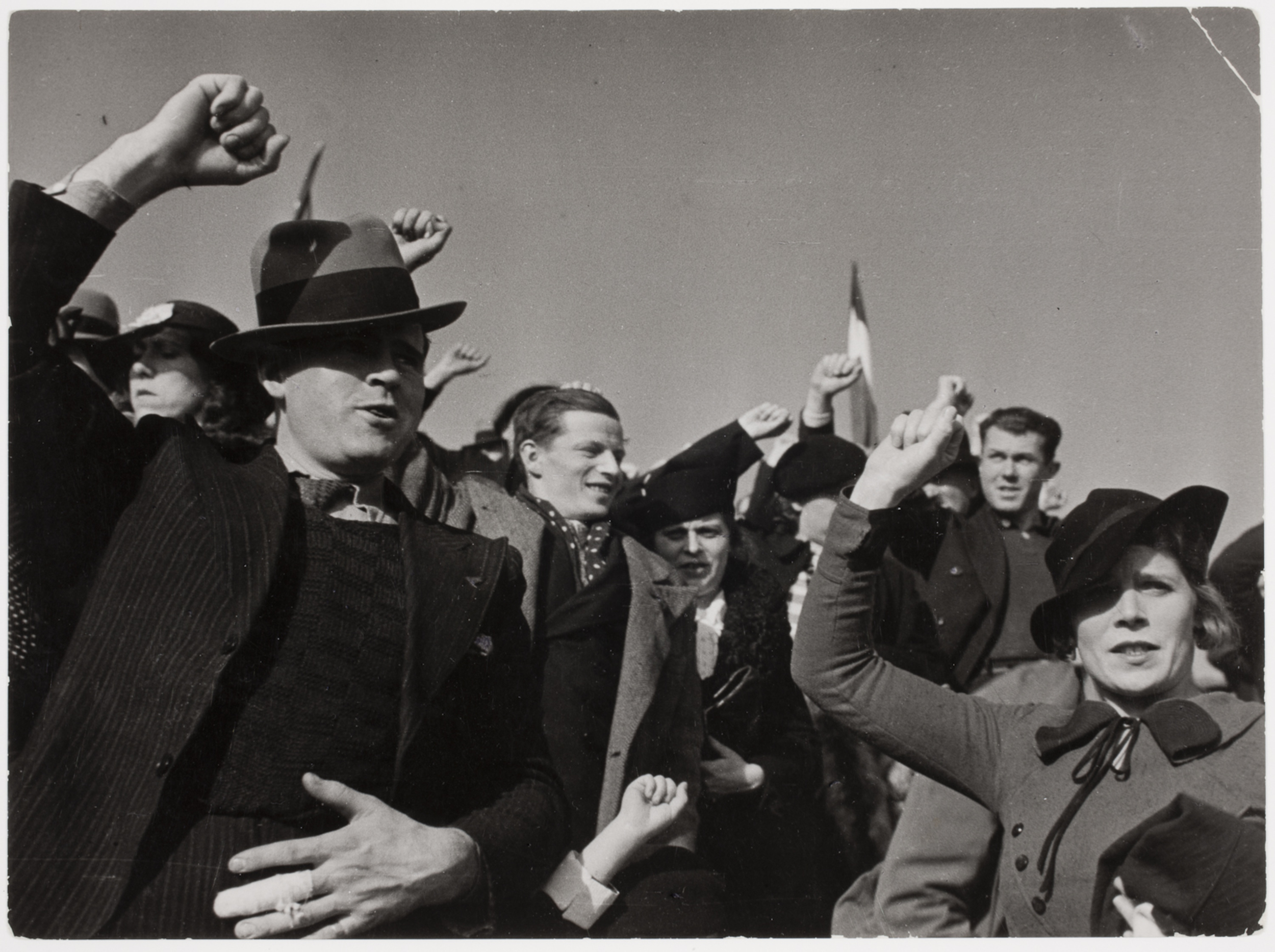 [Men and women saluting during a Communist rally, Strasbourg ...