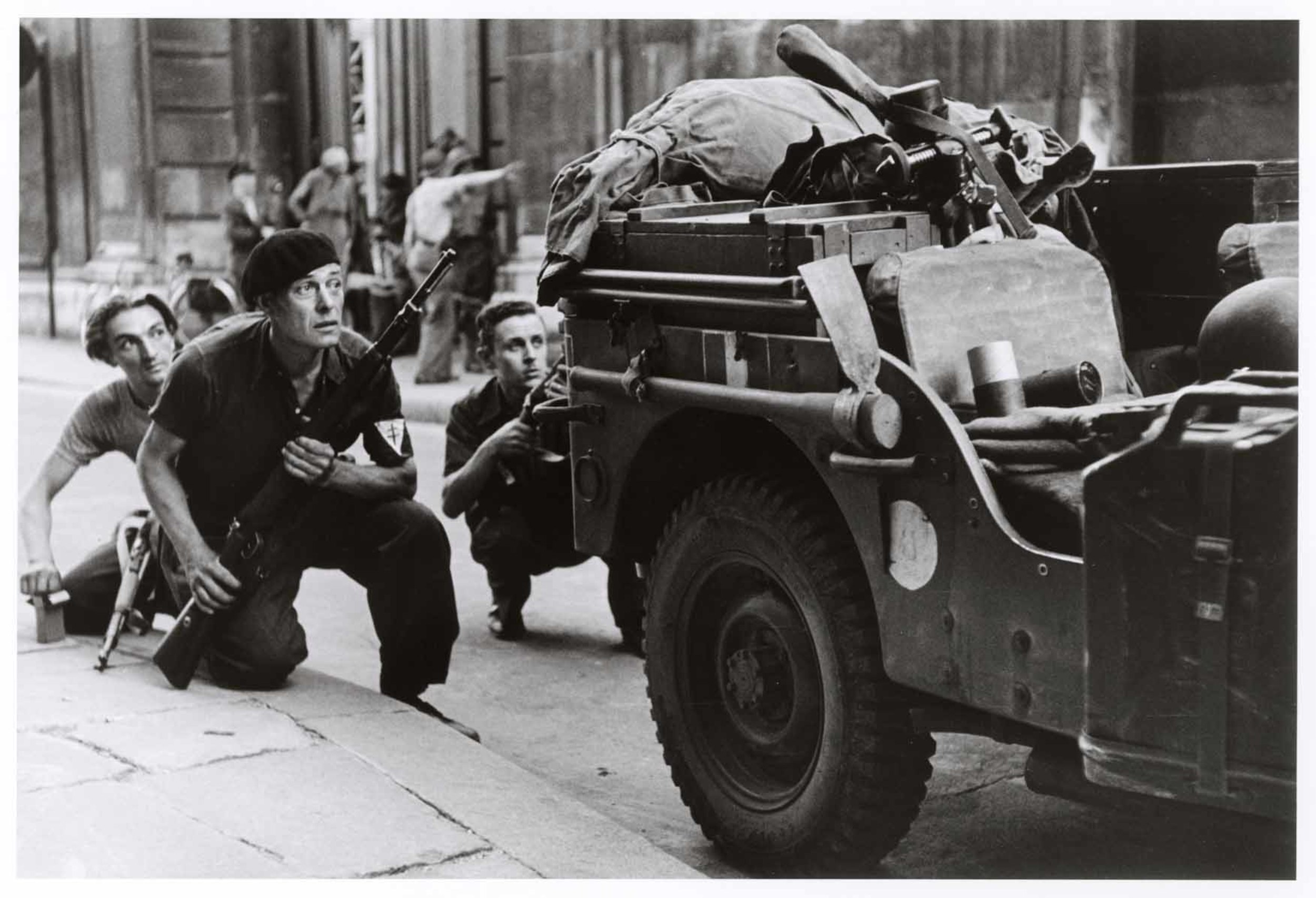 [French civilians and members of the Resistance helping the French ...