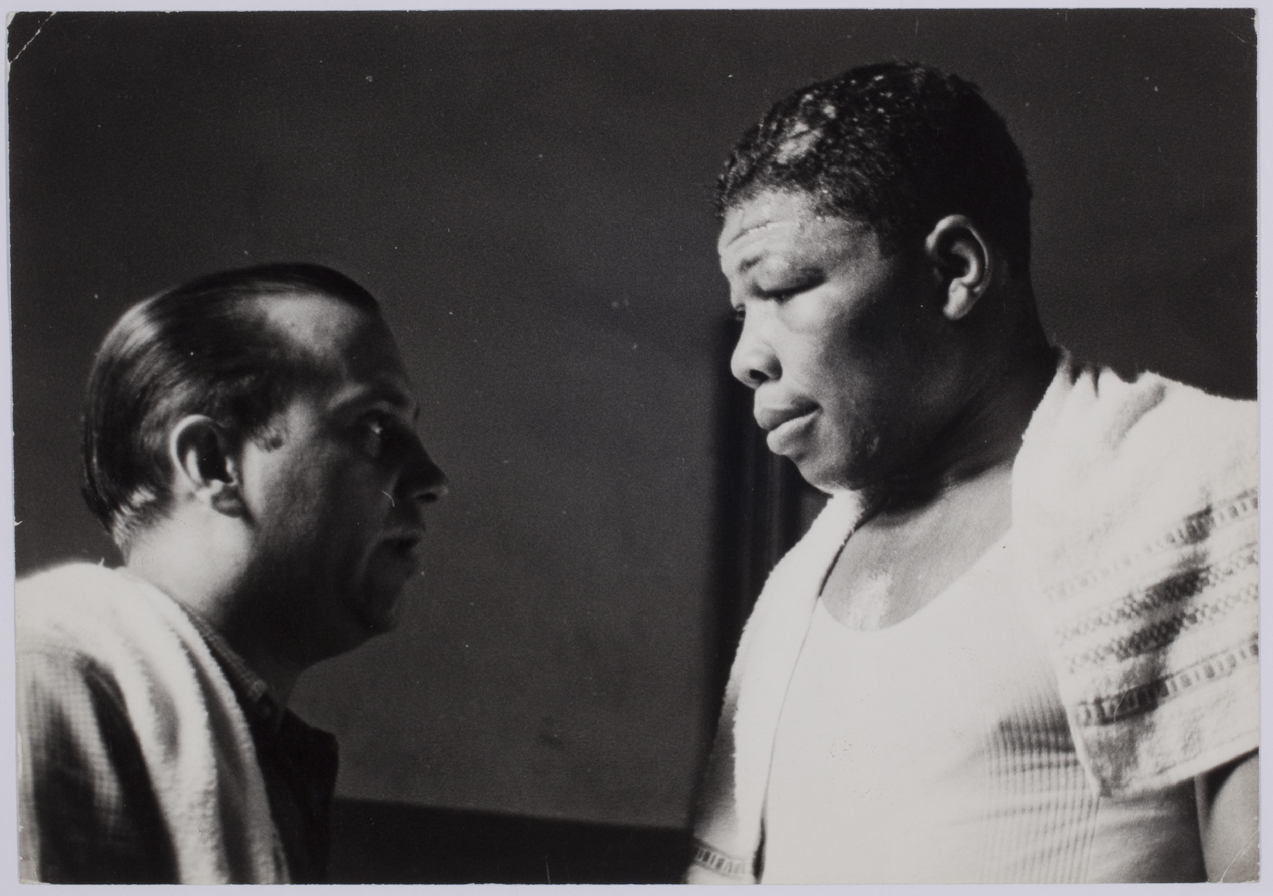 [Boxer Eddie Blunt and trainer Steve Clause at Stillman's Gym, New York ...