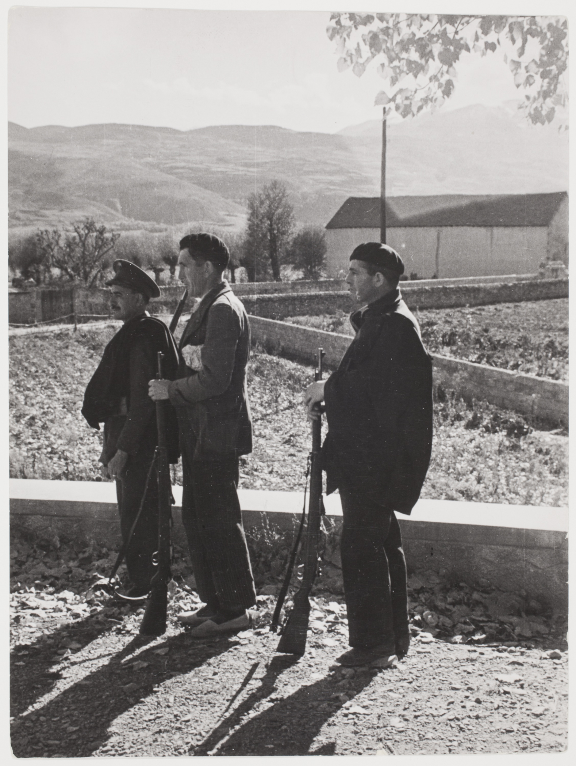 [Three Spanish guards at the French-Spanish border, Spain ...