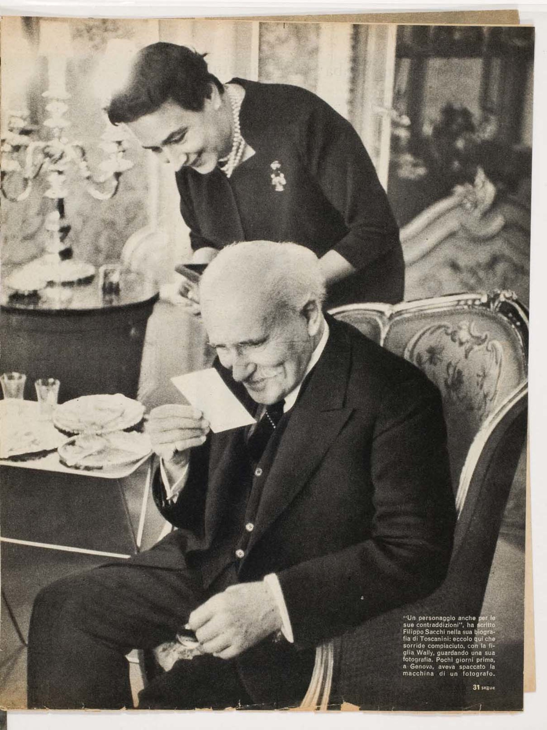 [Arturo Toscanini in his study, in front of a portrait of Verdi, Milan ...