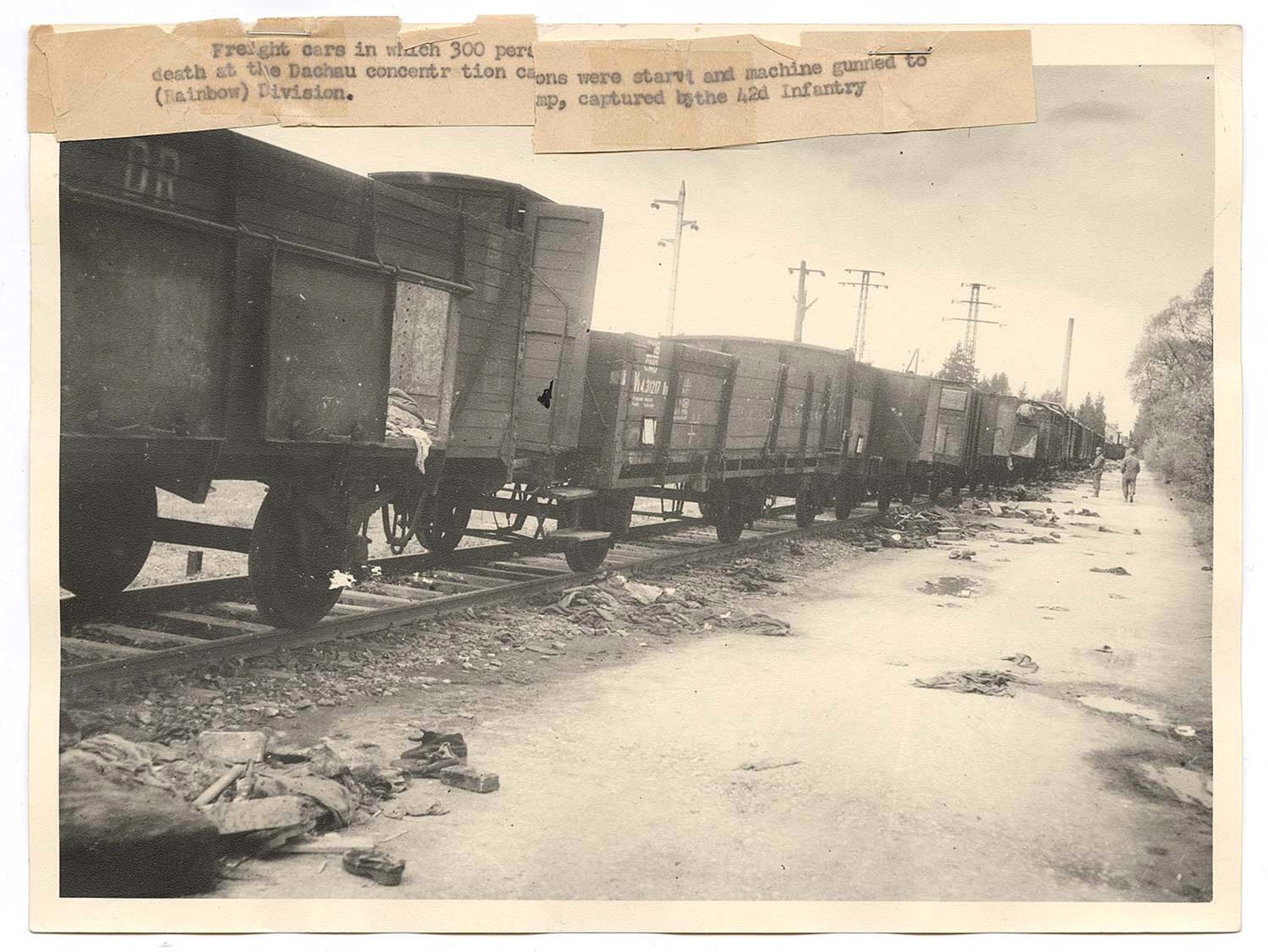 Freight cars in which 300 persons were starved and machine gunned to ...