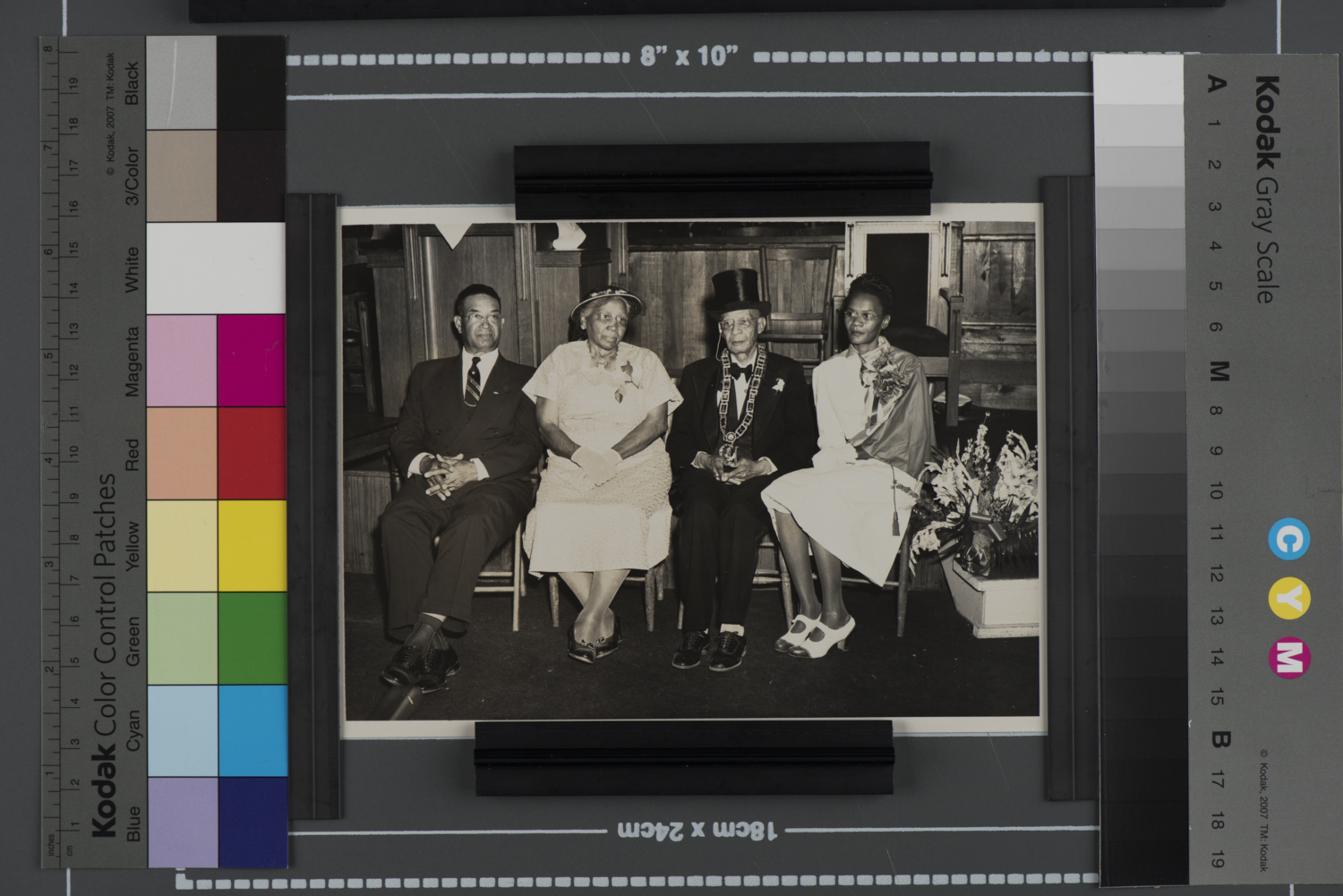 [Men and women, including Helen Jordan (right), gathering at an awards ...