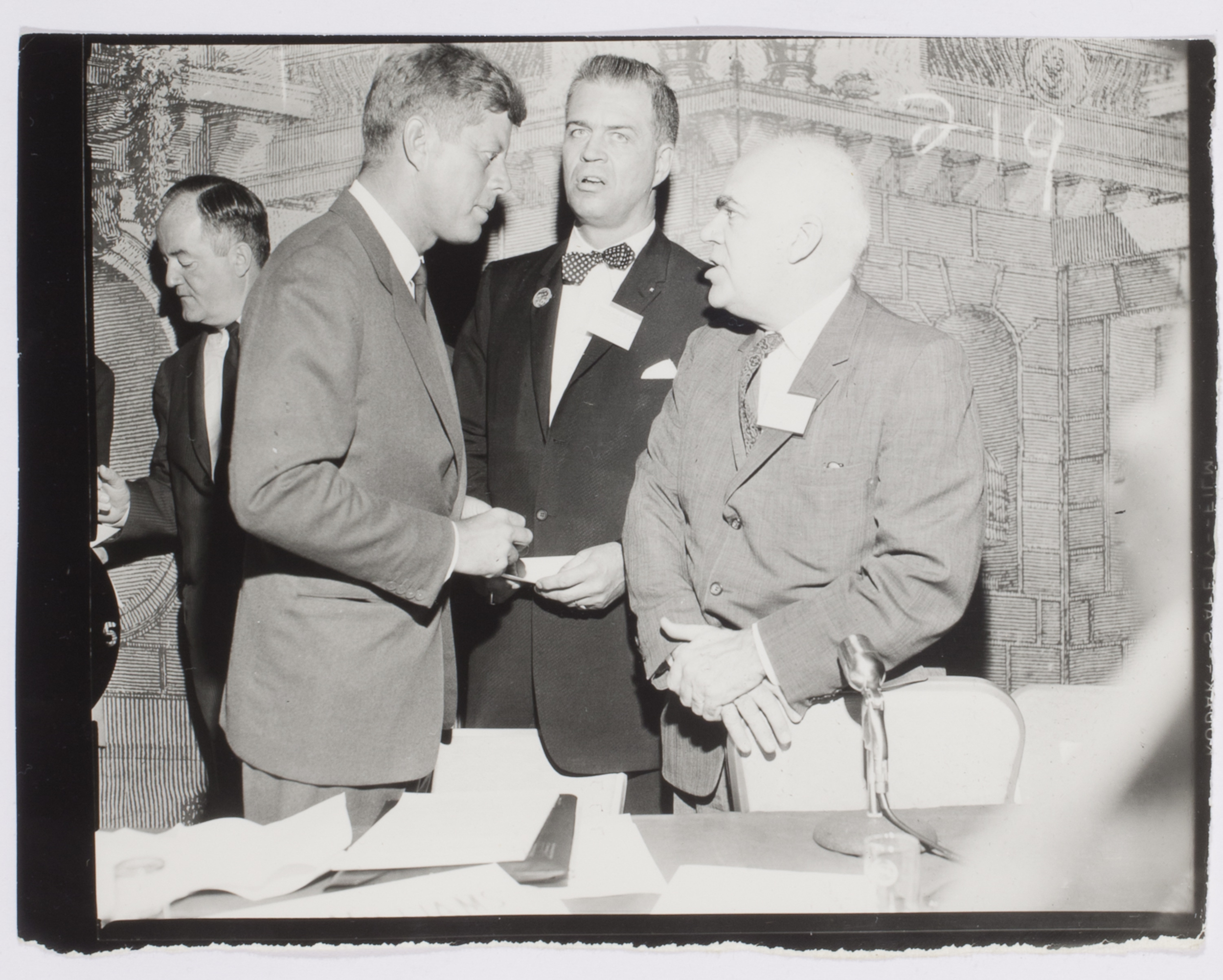 [John F. Kennedy talking with politicians during his presidential ...