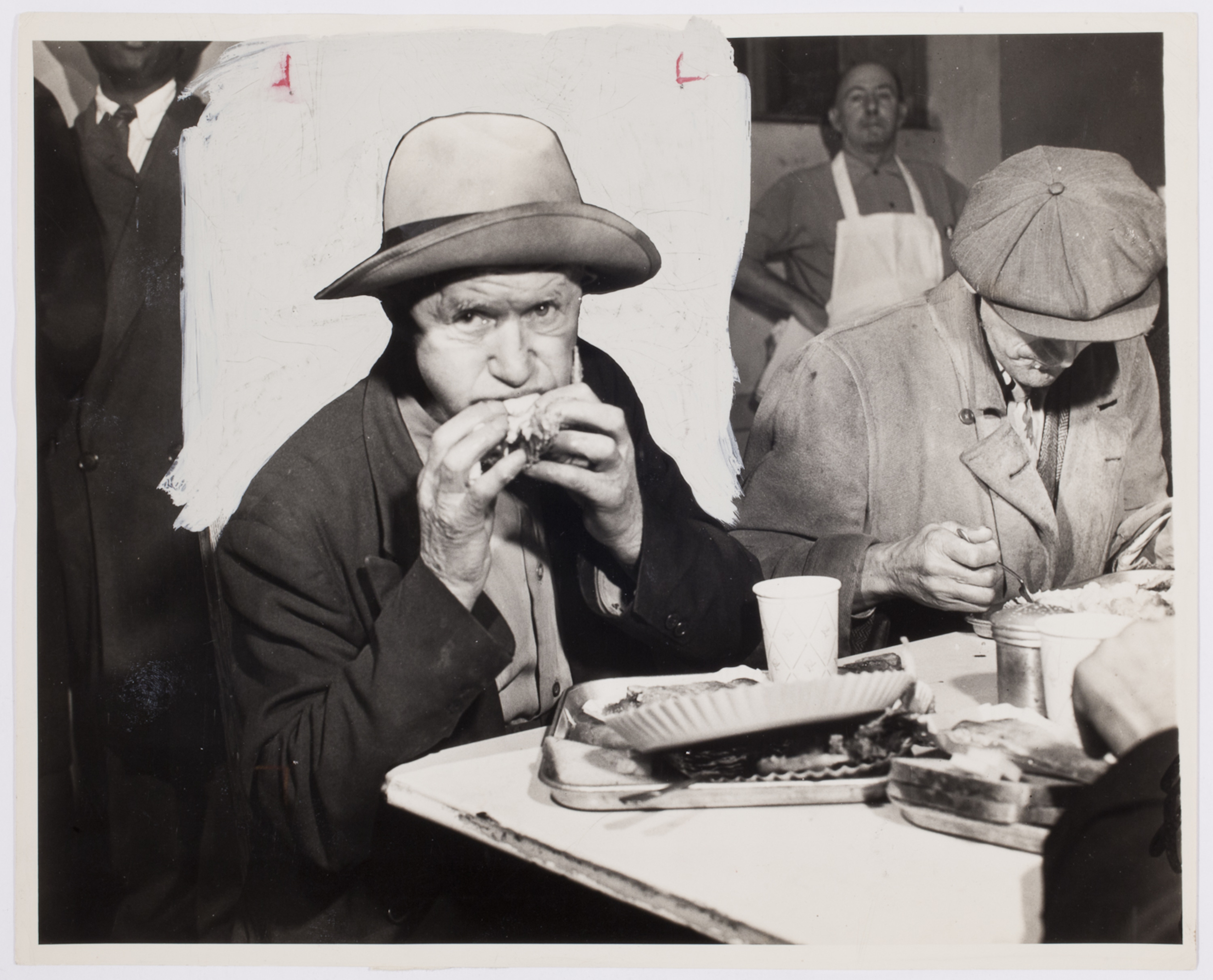 [Man eating Thanksgiving meal at settlement home, New York ...