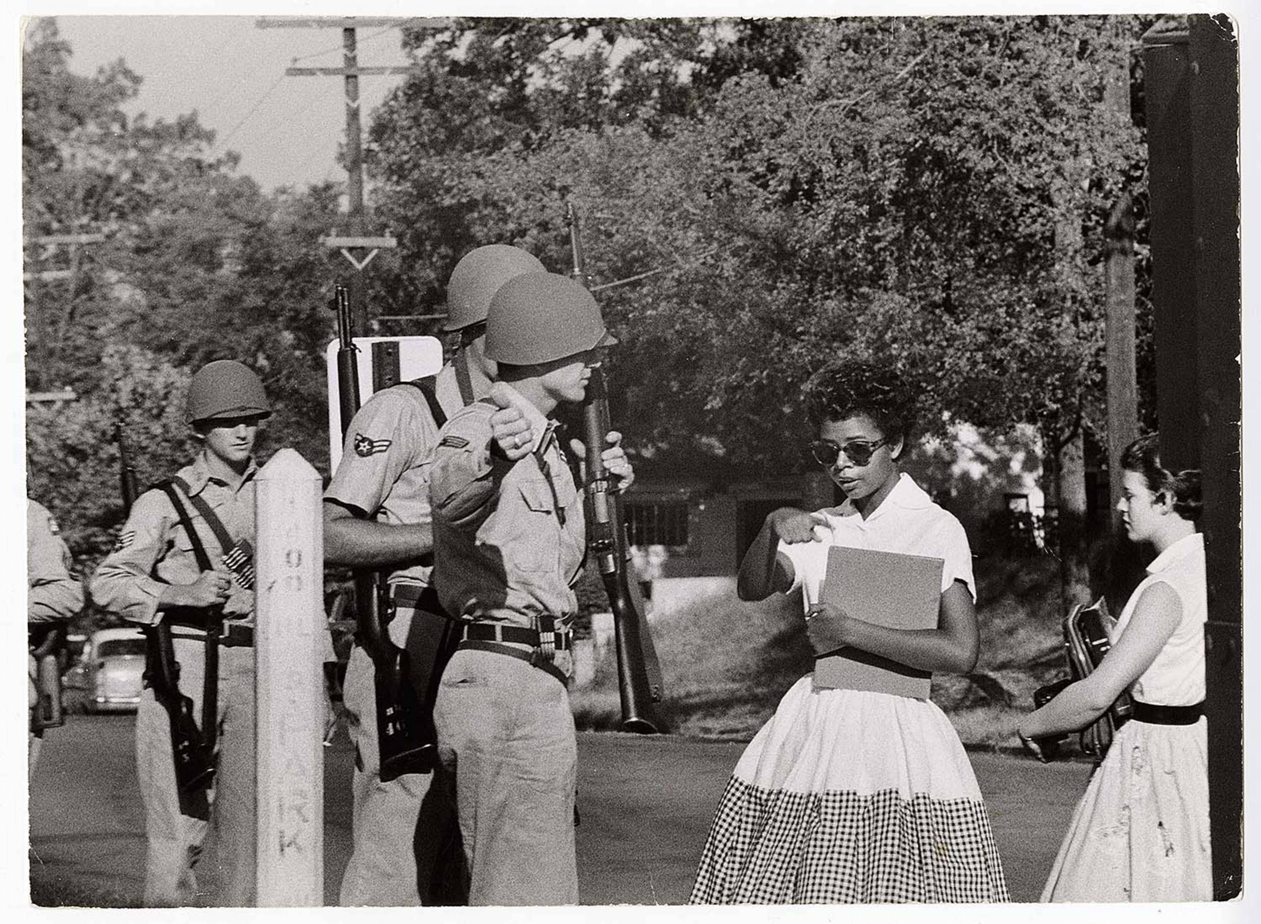 [Elizabeth Eckford being denied entrance to Central High School by ...