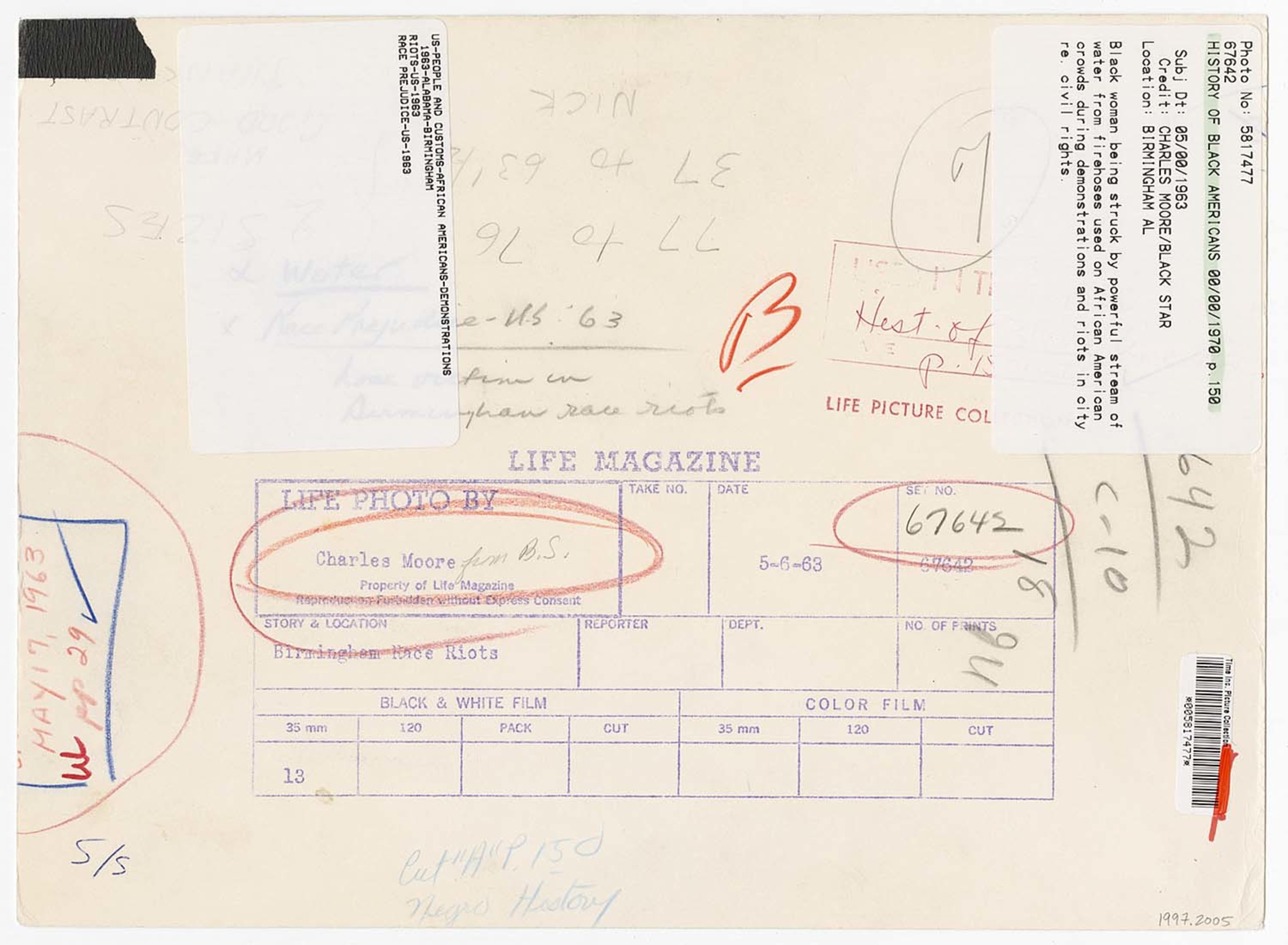 [Firefighters aiming high-pressure water hoses at civil rights ...