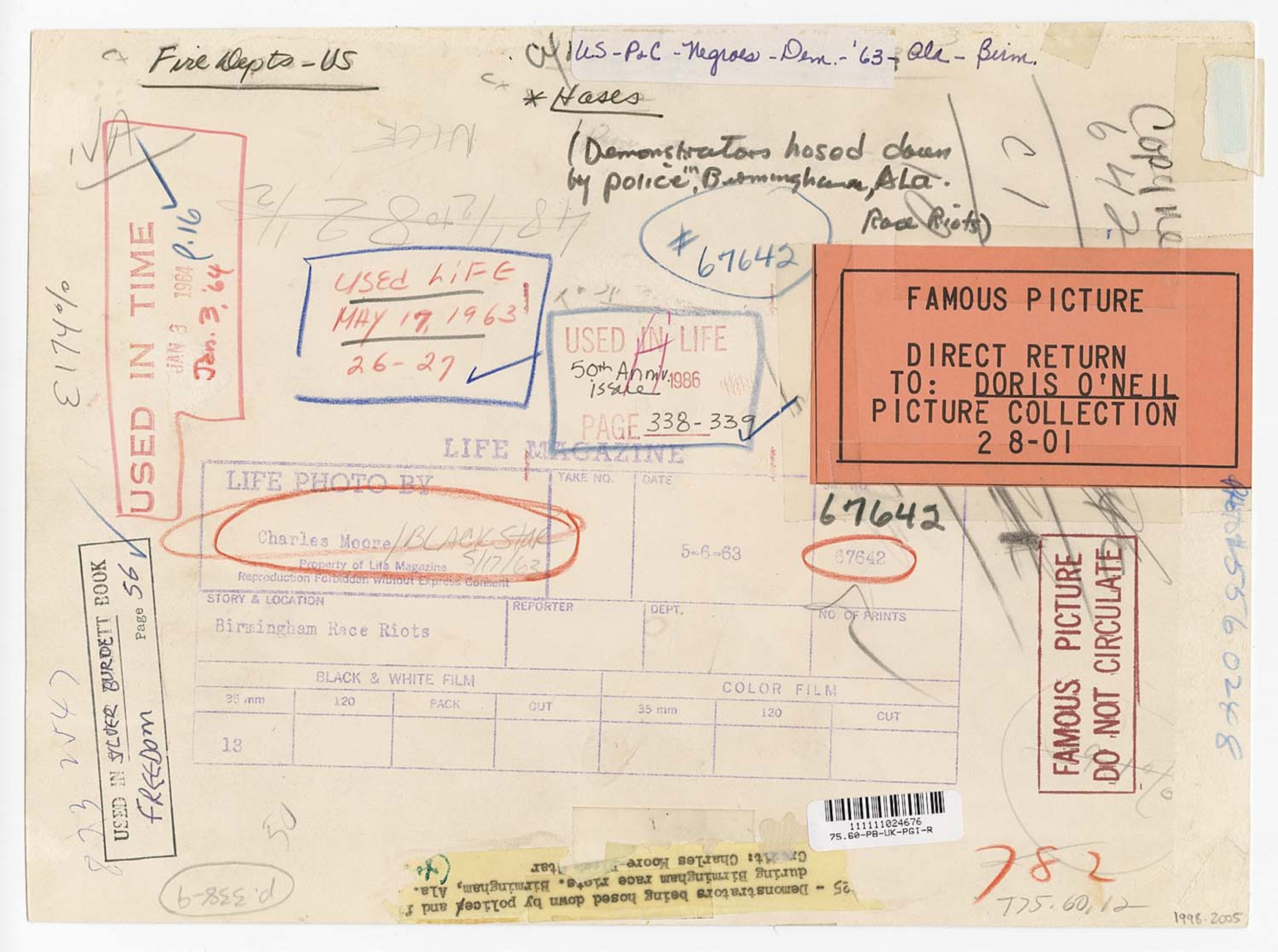 [Firefighters aiming high-pressure water hoses at civil rights ...