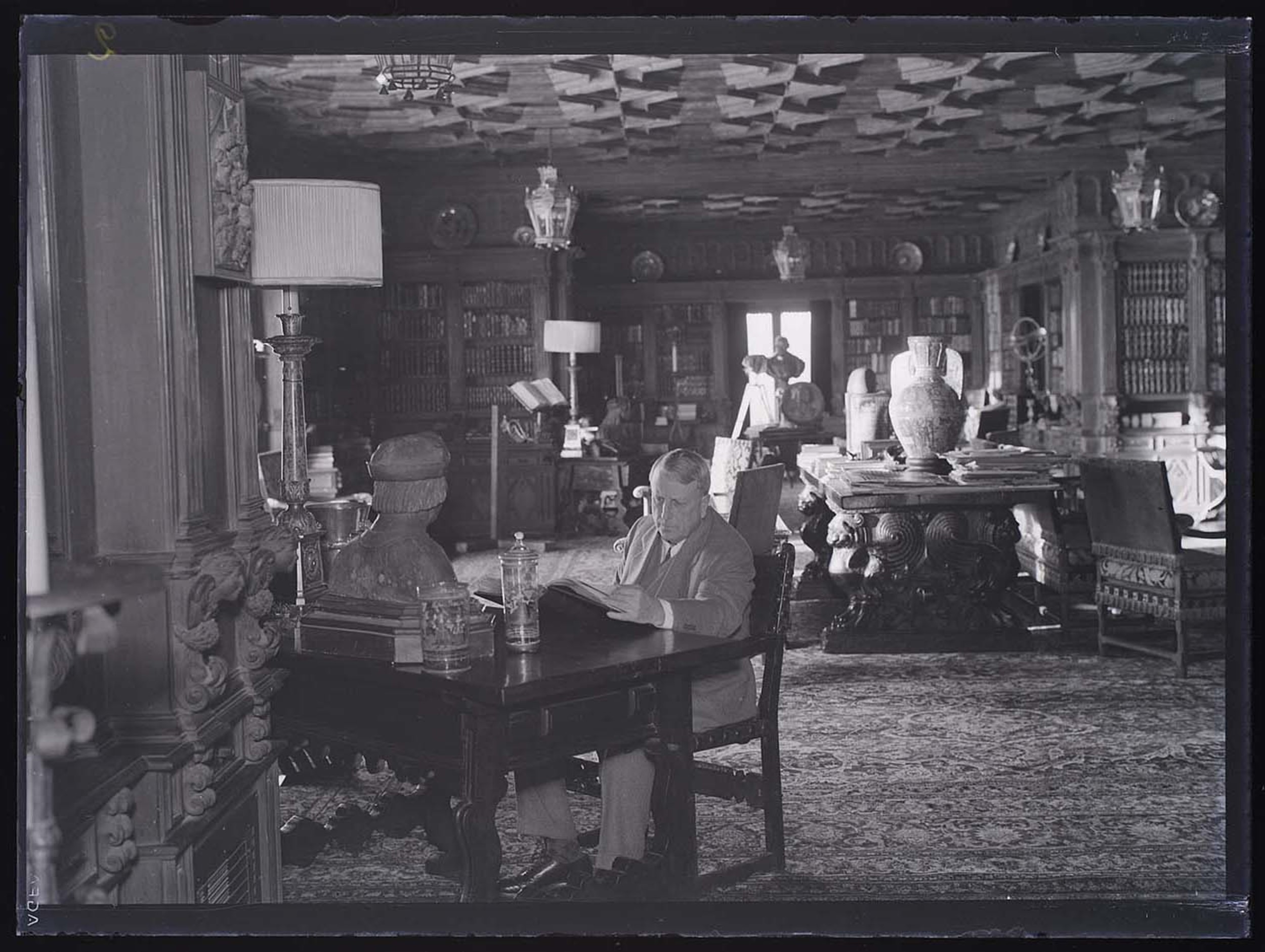 [William Randolph Hearst in his Study, Hearst Ranch, San Simeon ...