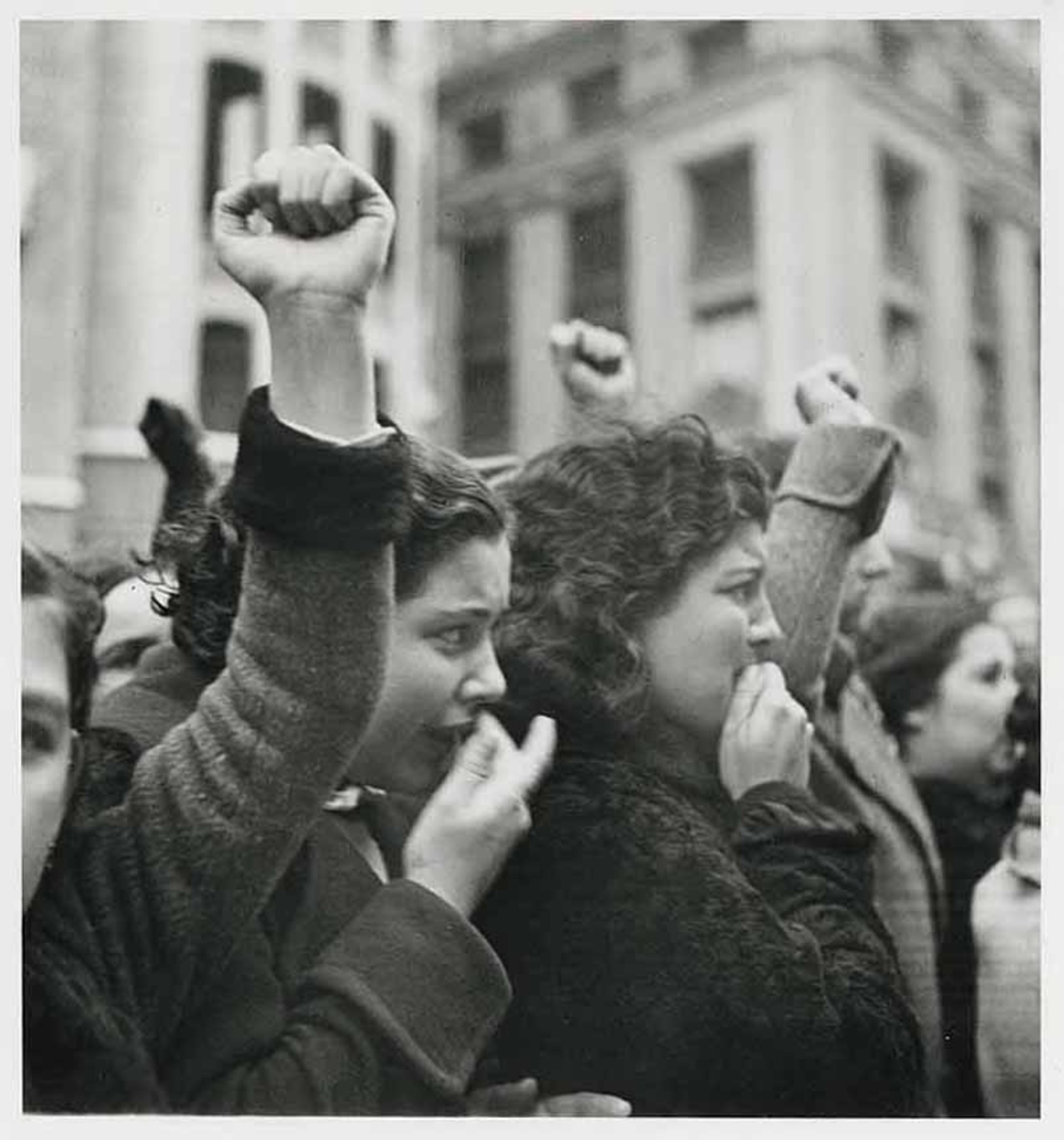 Onlookers giving loyalist salute during funeral of Anarchist Party ...