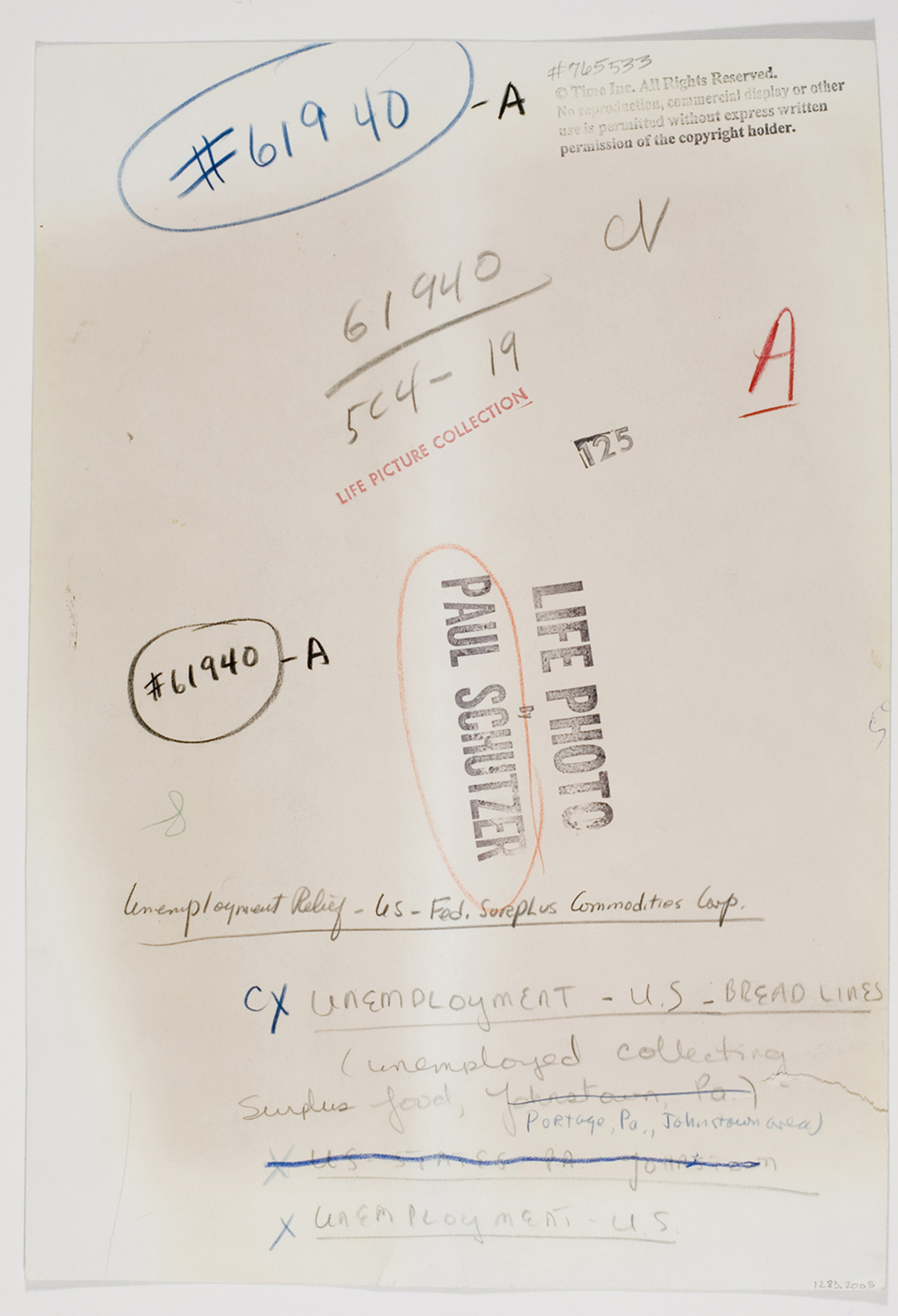 [Food being distributed to jobless workers at the Federal Surplus ...