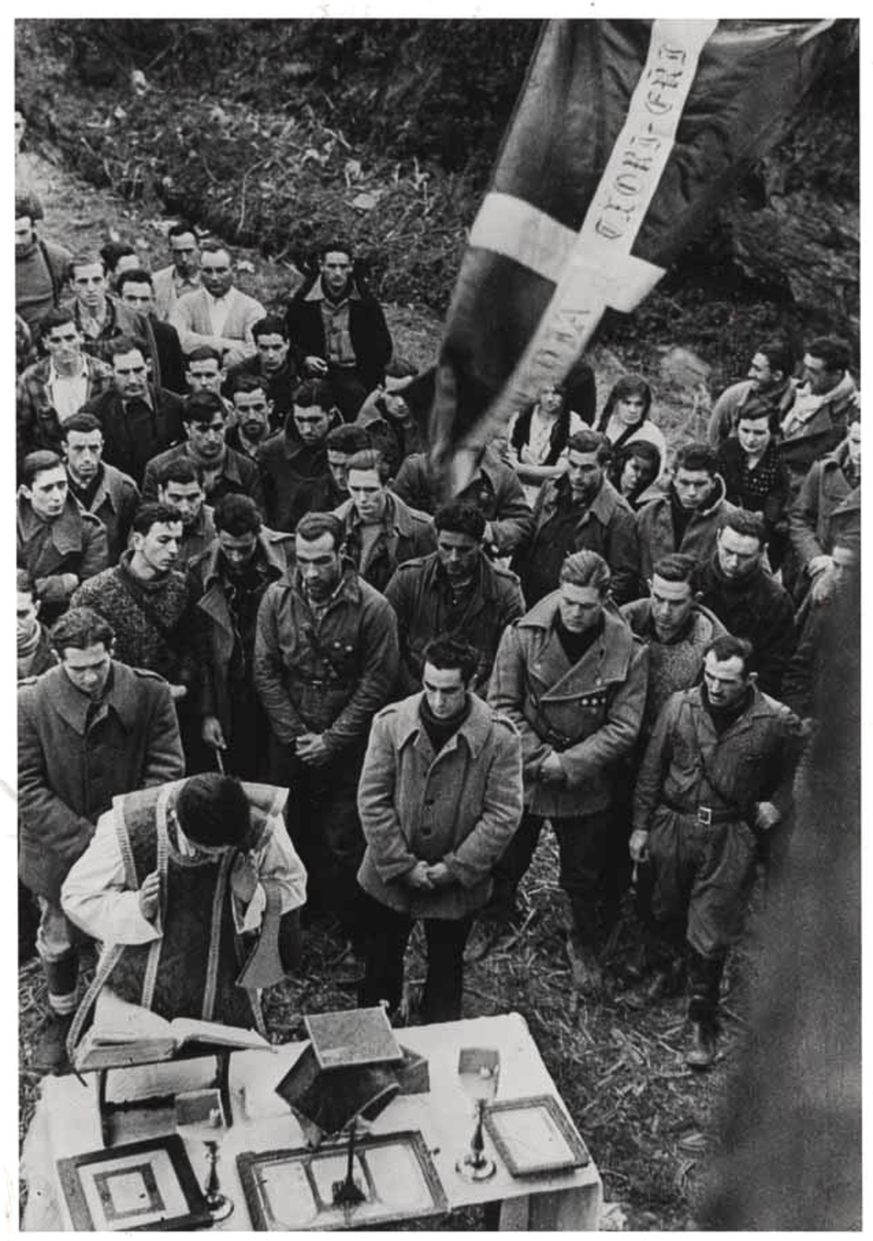 [Outdoor mass for Basque soldiers, Berriatua, Basque Country, Spain ...