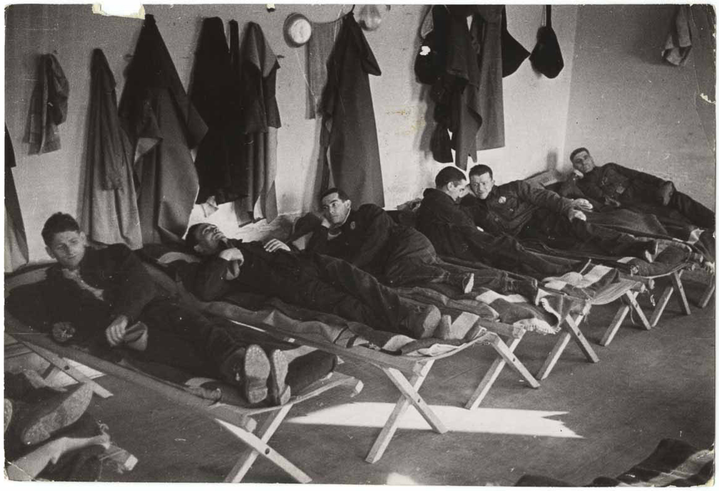 [Row of Basque militia men lying in bed, Bilbao, Spain] | International ...