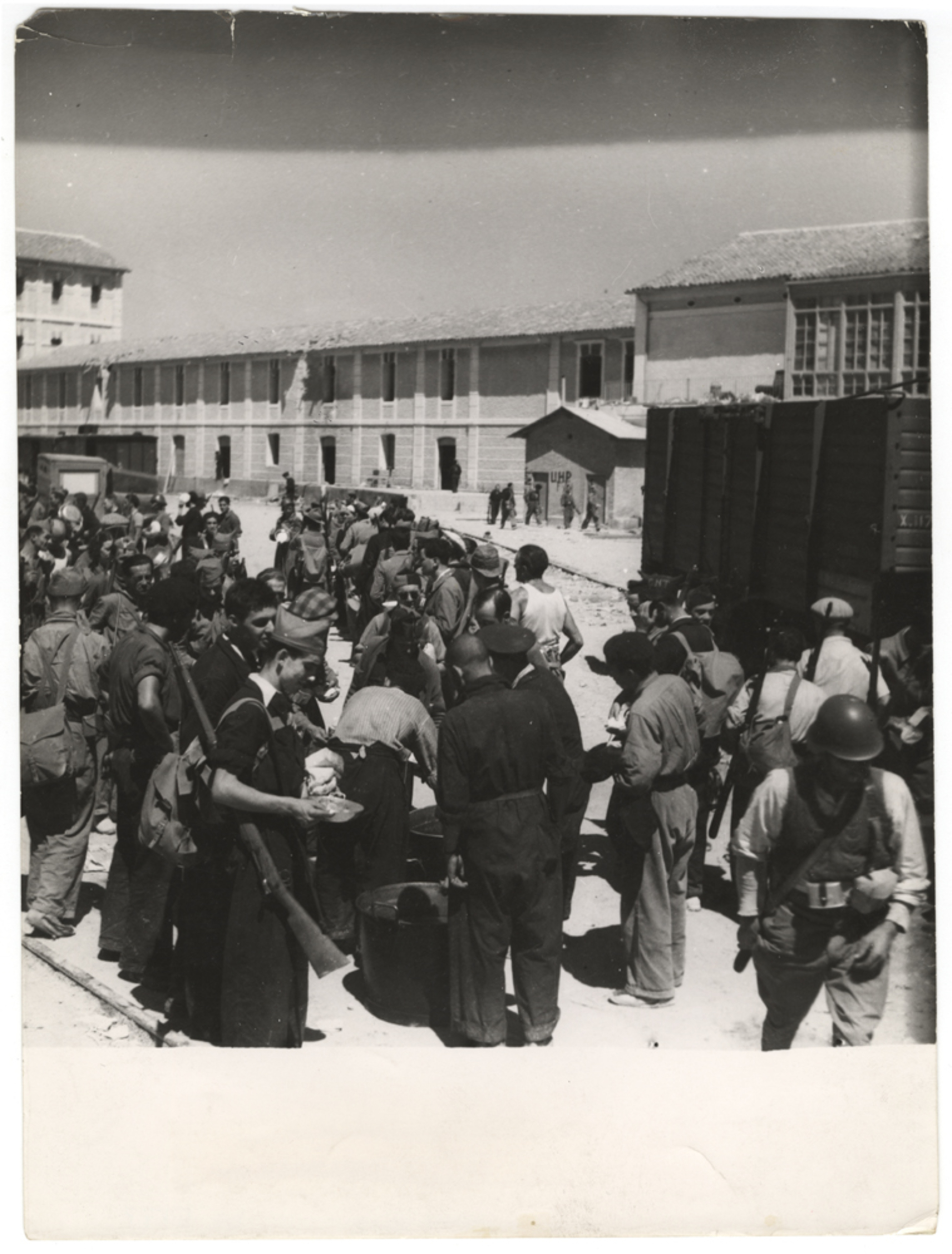 [Republican soldiers outside a barracks, Spain] | International Center ...