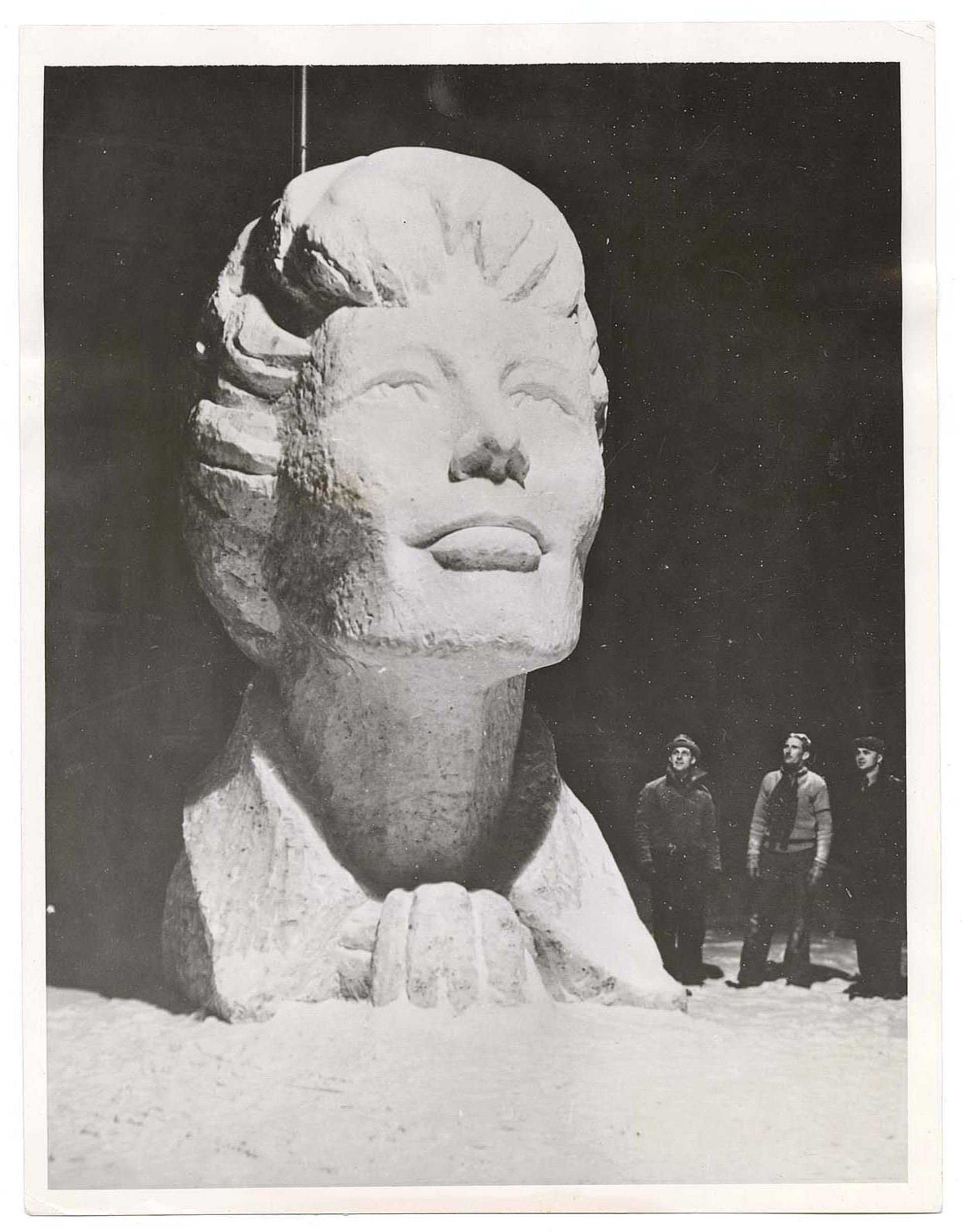[20-Foot Snow Sculpture of Amelia Earhart, Virginia] | International ...