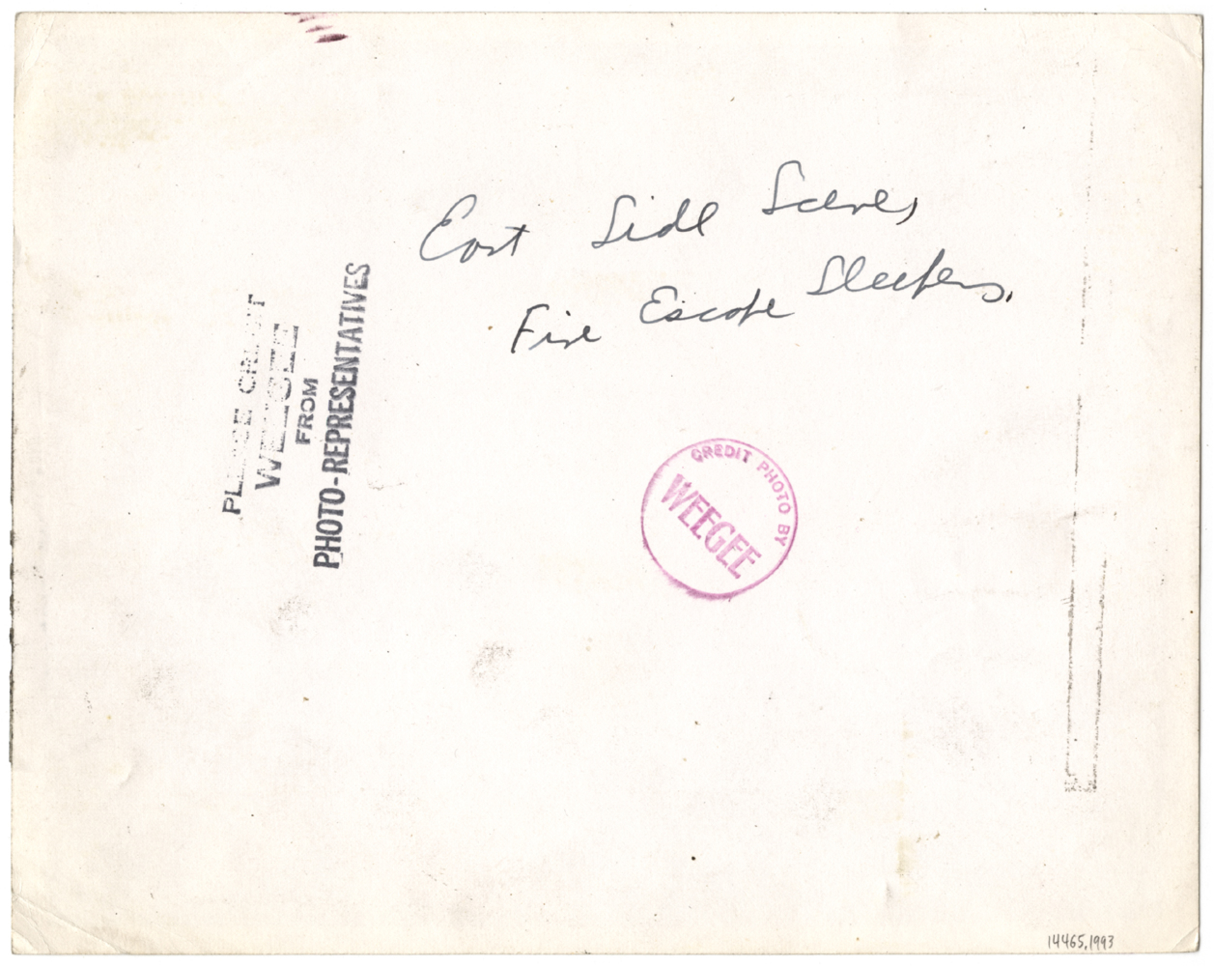 East Side Scene, Fire Escape Sleepers | International Center of Photography